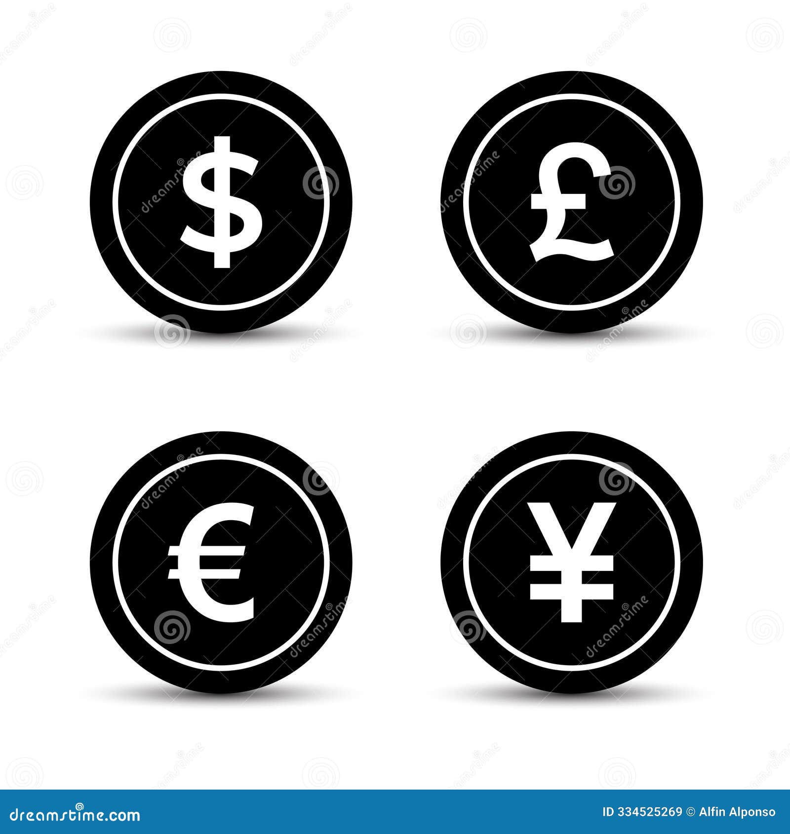 Vector Coin with Money Currency Icon Set Stock Illustration ...