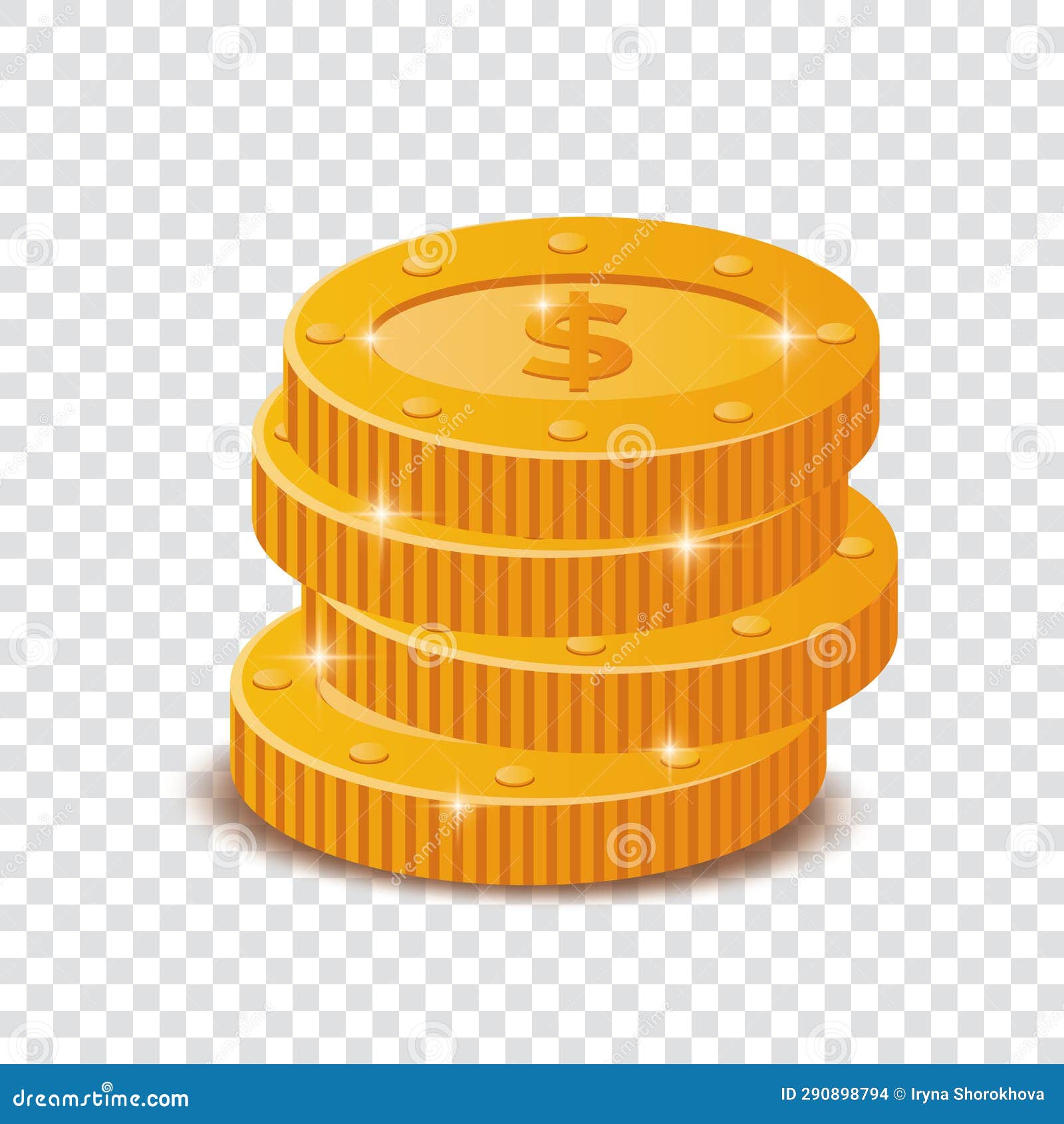 Vector Coins On White And Transparent Background | CartoonDealer.com ...