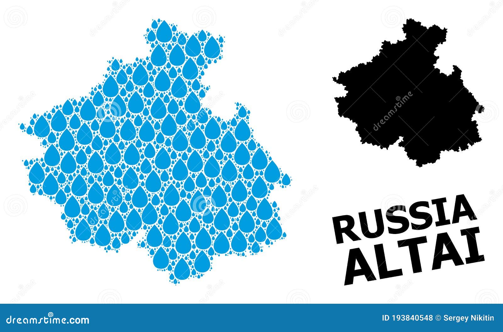 Vector Collage Map of Altai Republic of Liquid Tears and Solid Map ...