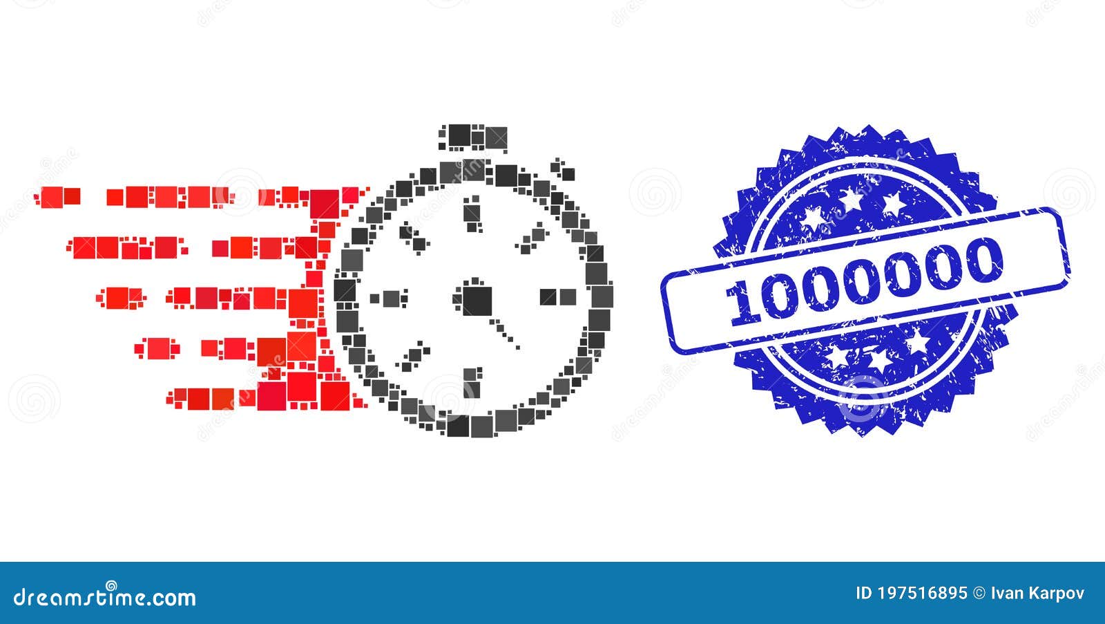 Scratched 1000000 Seal and Square Dot Mosaic Timer Stock Vector ...