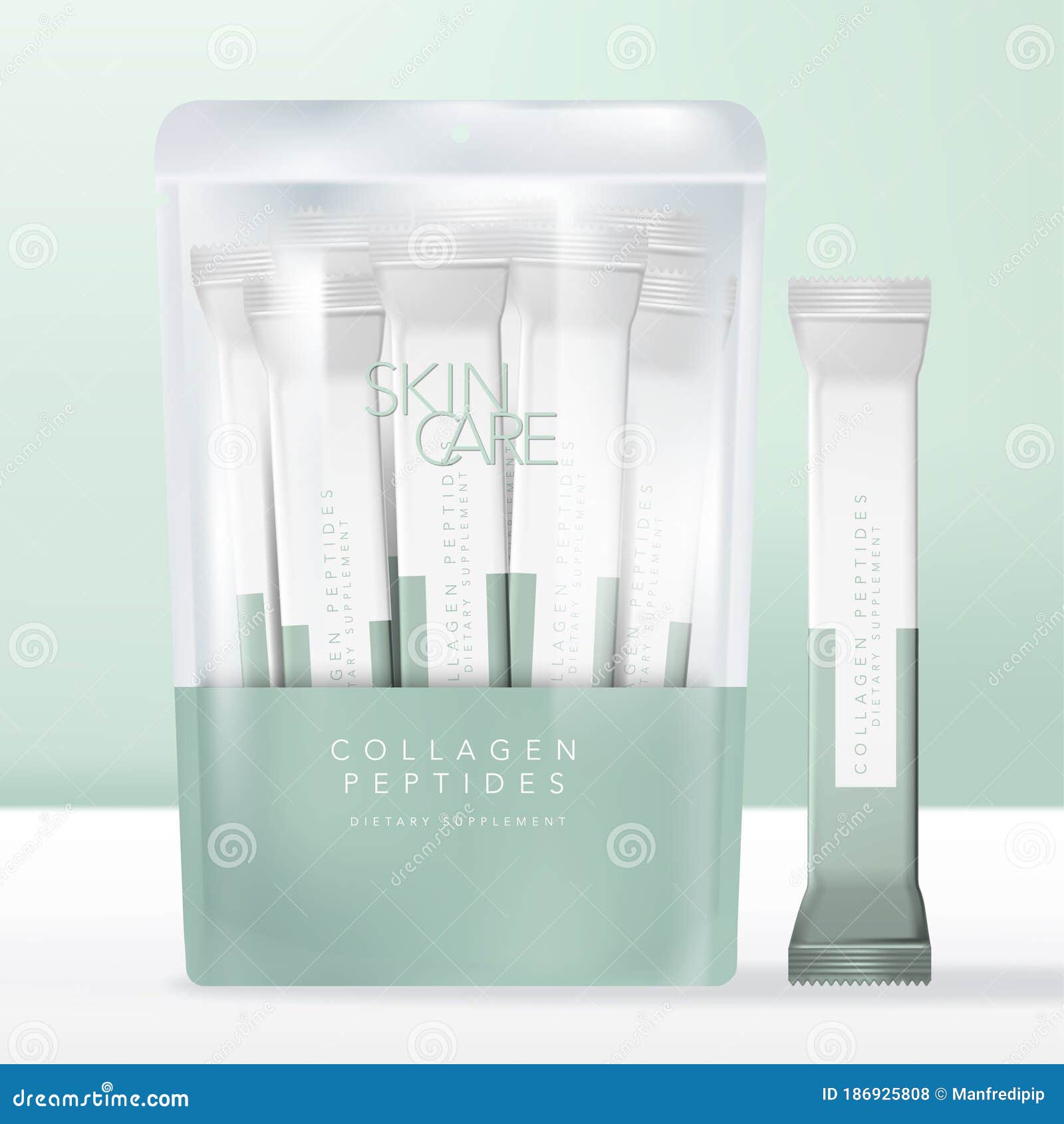 Collagen Powder Vector Realistic Mock Up. Product Packaging Label ...