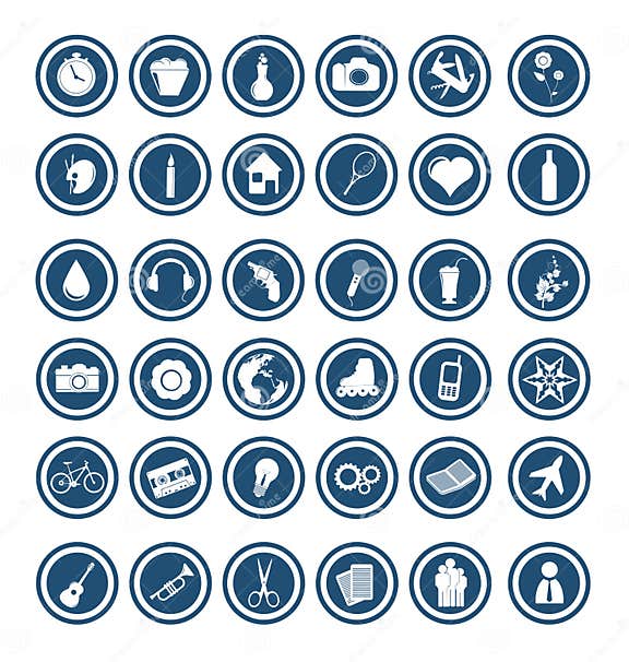 Vector Collection of Abstract Round Icons Stock Illustration ...