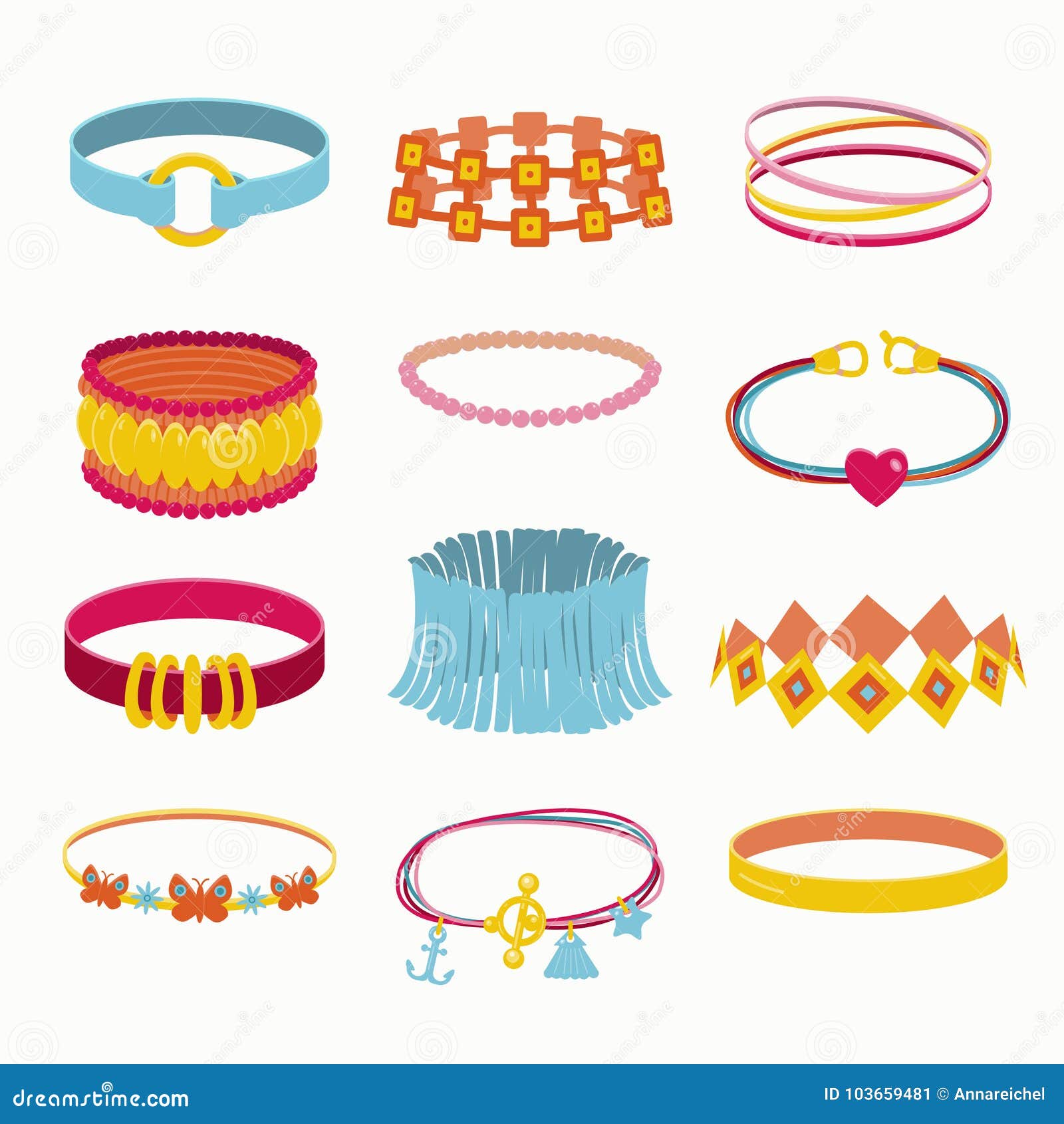 Vector Collection of Accessories Stock Vector - Illustration of blue ...