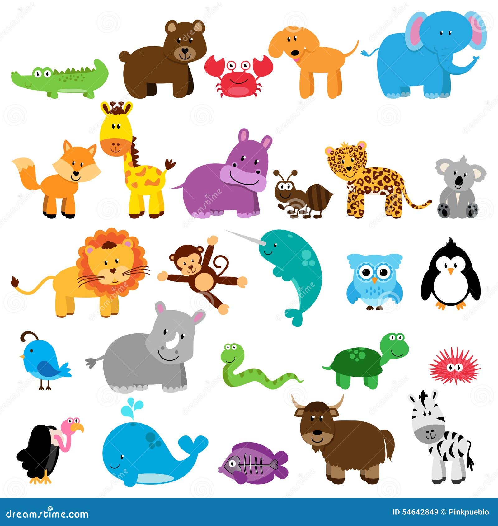 Vector Collection of Animals Stock Vector - Illustration of alligator ...