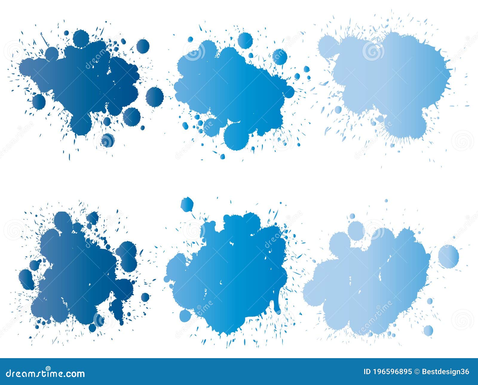 Vector Collection of Artistic Grungy Paint Drop, Hand Made Creative ...