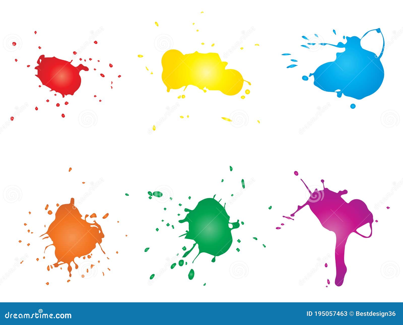 Vector Collection of Artistic Grungy Paint Drop, Hand Made Creative ...
