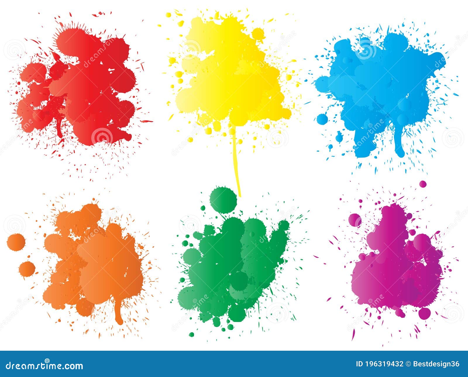 Vector Collection of Artistic Grungy Paint Drop, Hand Made Creative ...