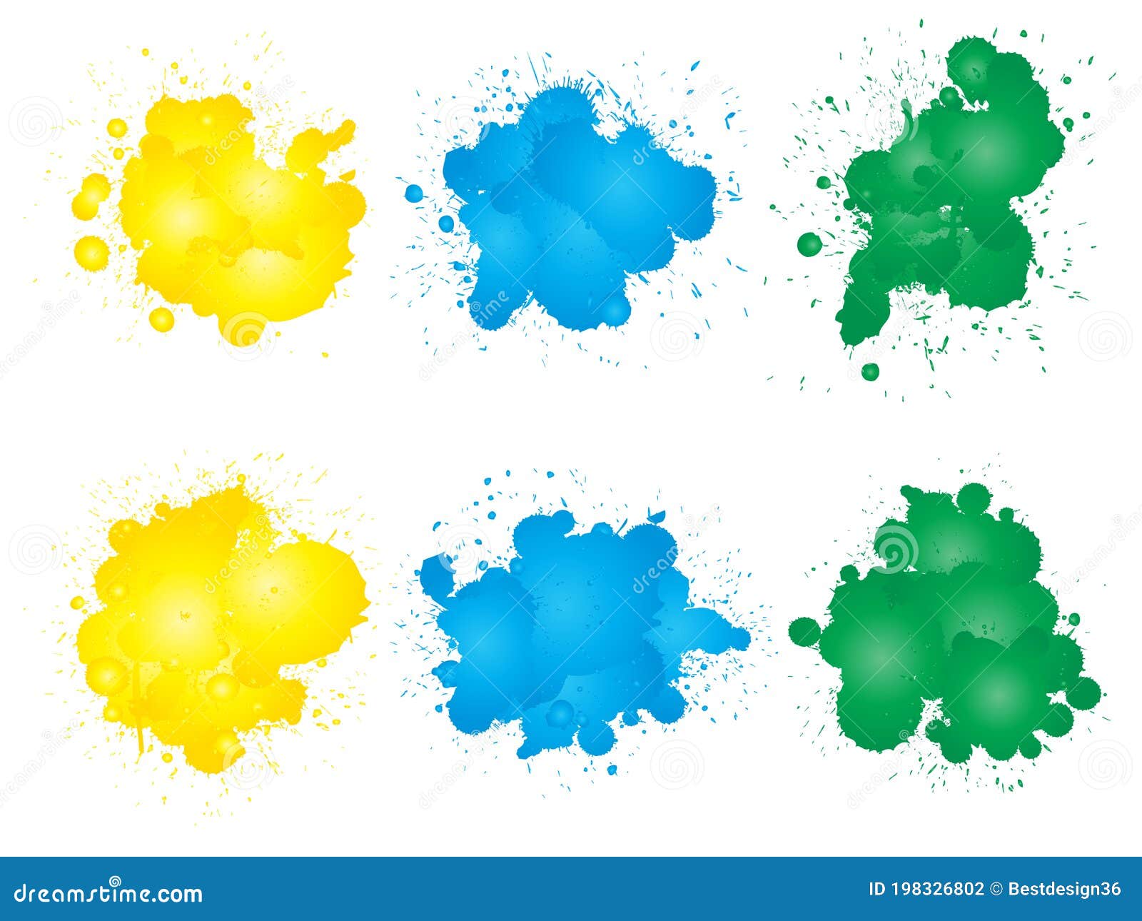Vector Collection of Artistic Grungy Paint Drop, Hand Made Creative ...