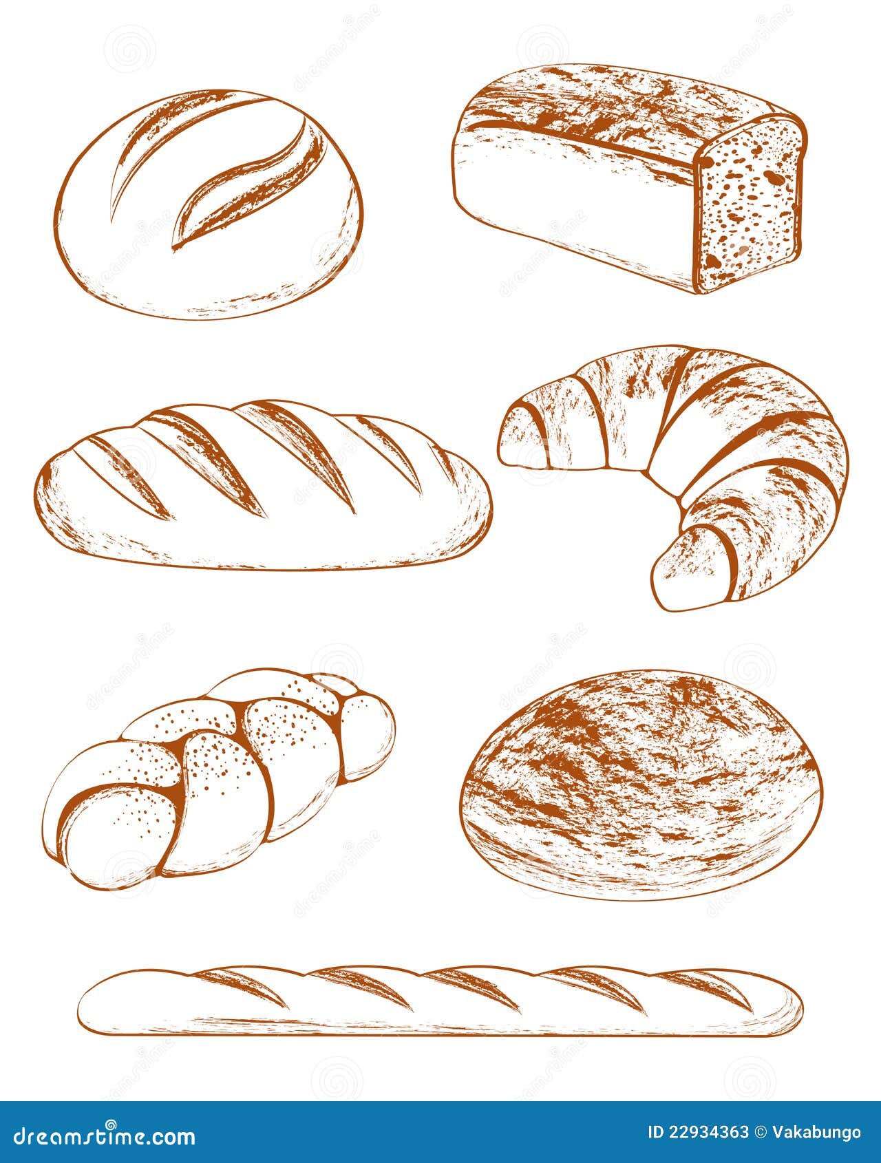 Vector Collection of Breads Stock Vector - Illustration of cook ...