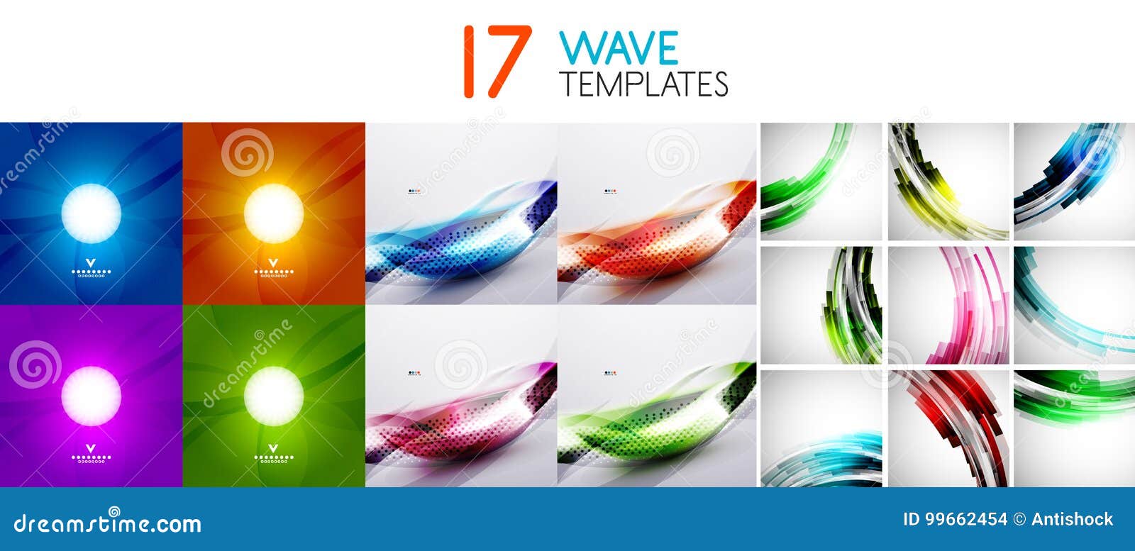 Vector Collection of Bright Wave Templates Stock Vector - Illustration ...