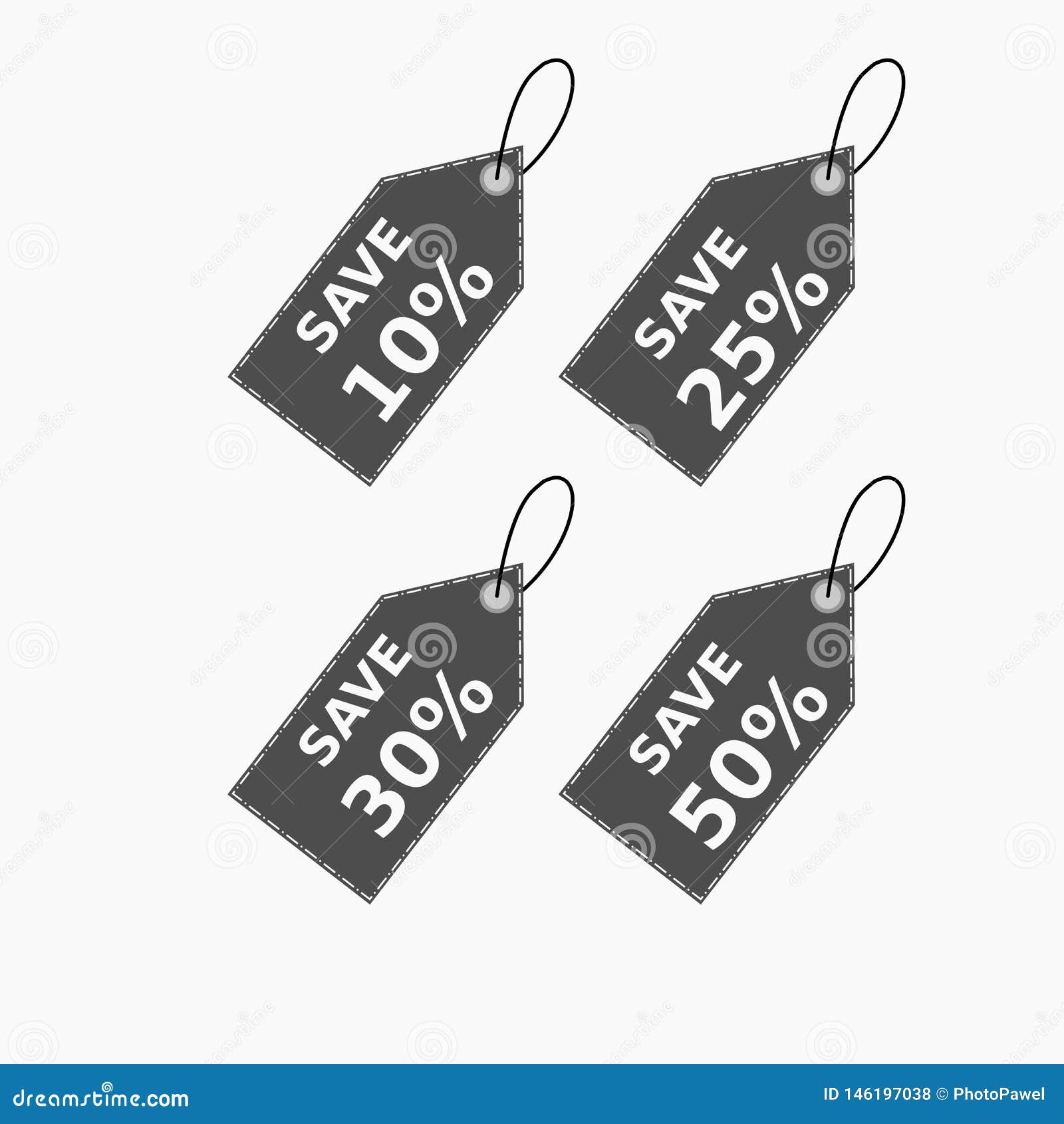 Vector Collection of Brown Sale Tags with Text - Save . Labels for ...