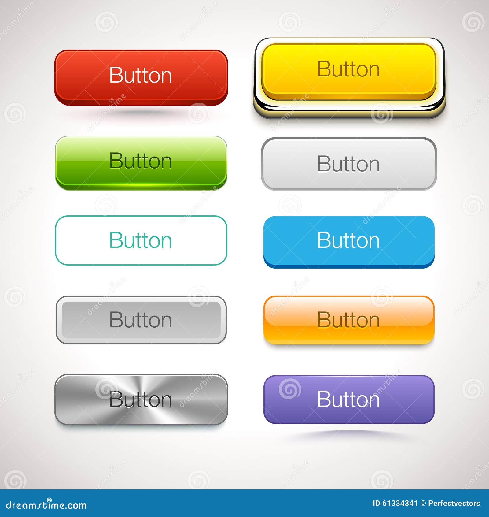 Vector Collection of Buttons Stock Vector - Illustration of gloss ...