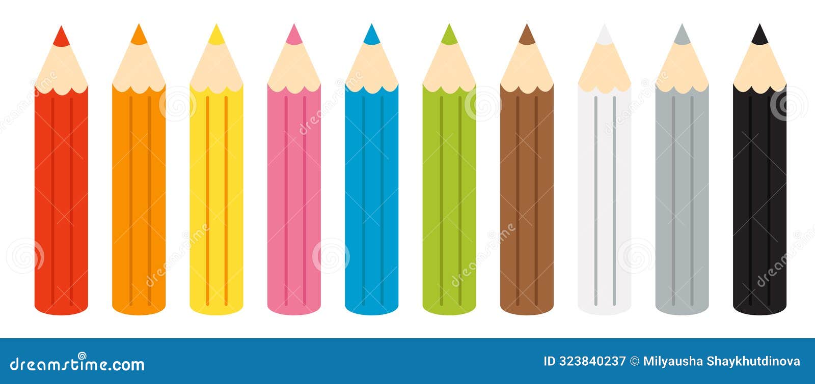 Vector Collection of Cartoon Coloured Pencils. Stock Vector ...
