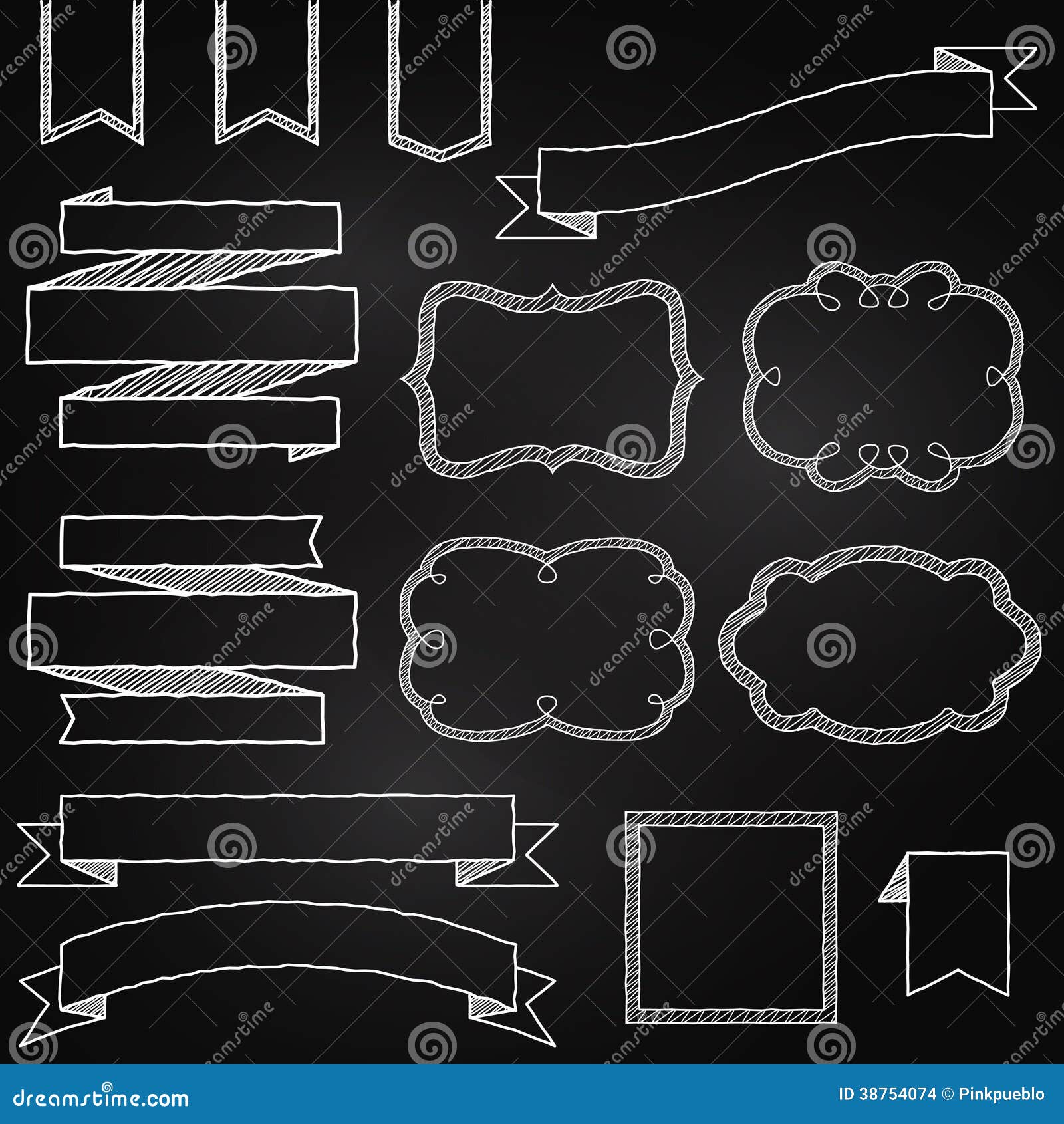 Vector Collection of Chalkboard Style Banners Stock Vector ...
