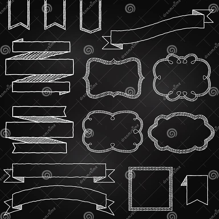 Vector Collection of Chalkboard Style Banners Stock Vector ...
