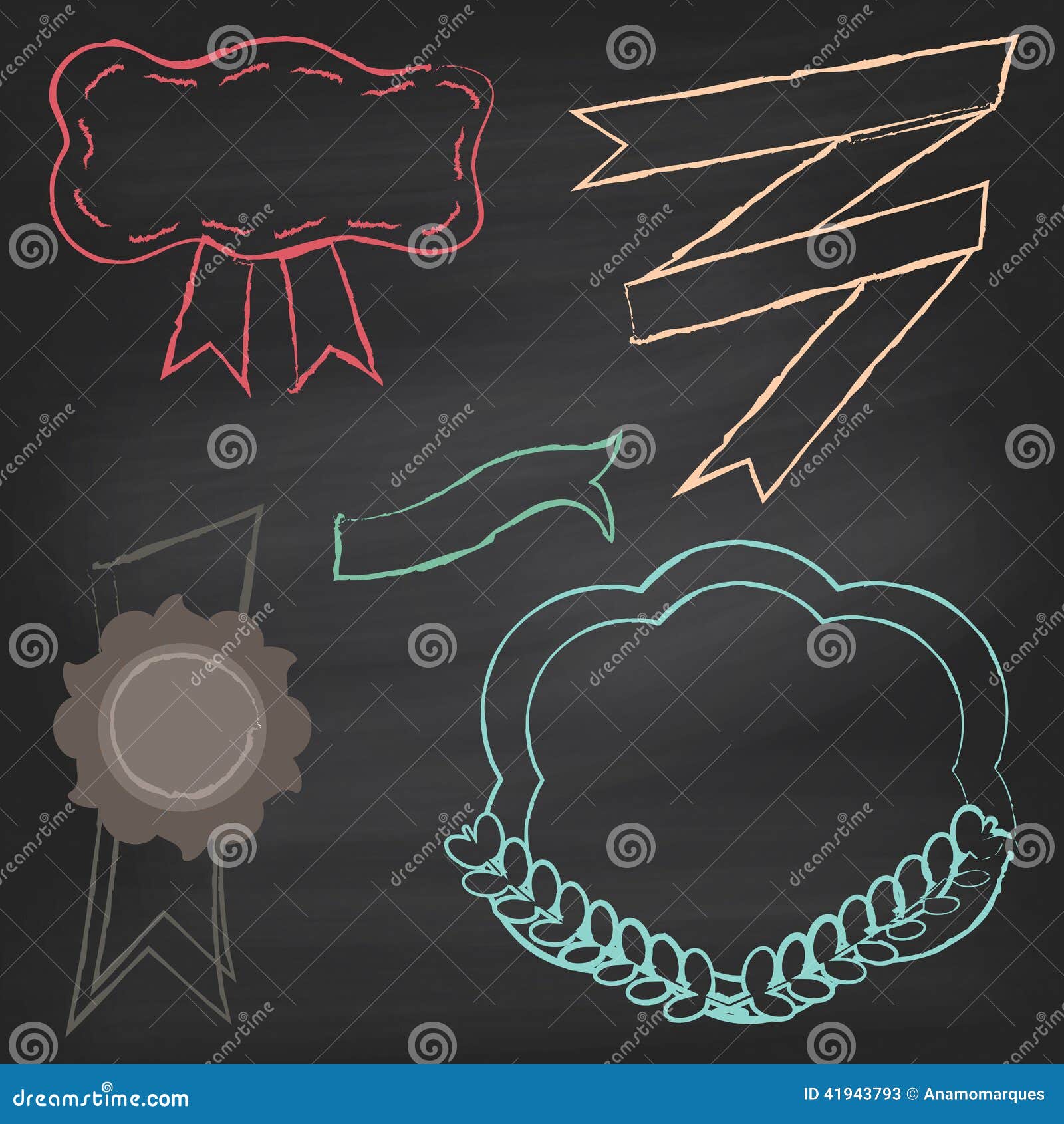 Vector Collection of Chalkboard Style Banners Stock Vector ...