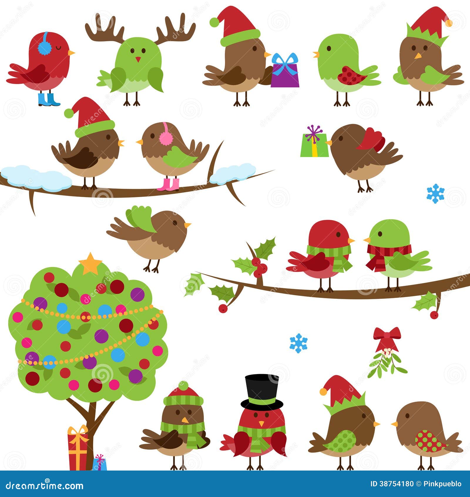 Vector Collection of Christmas and Winter Birds Stock Vector ...