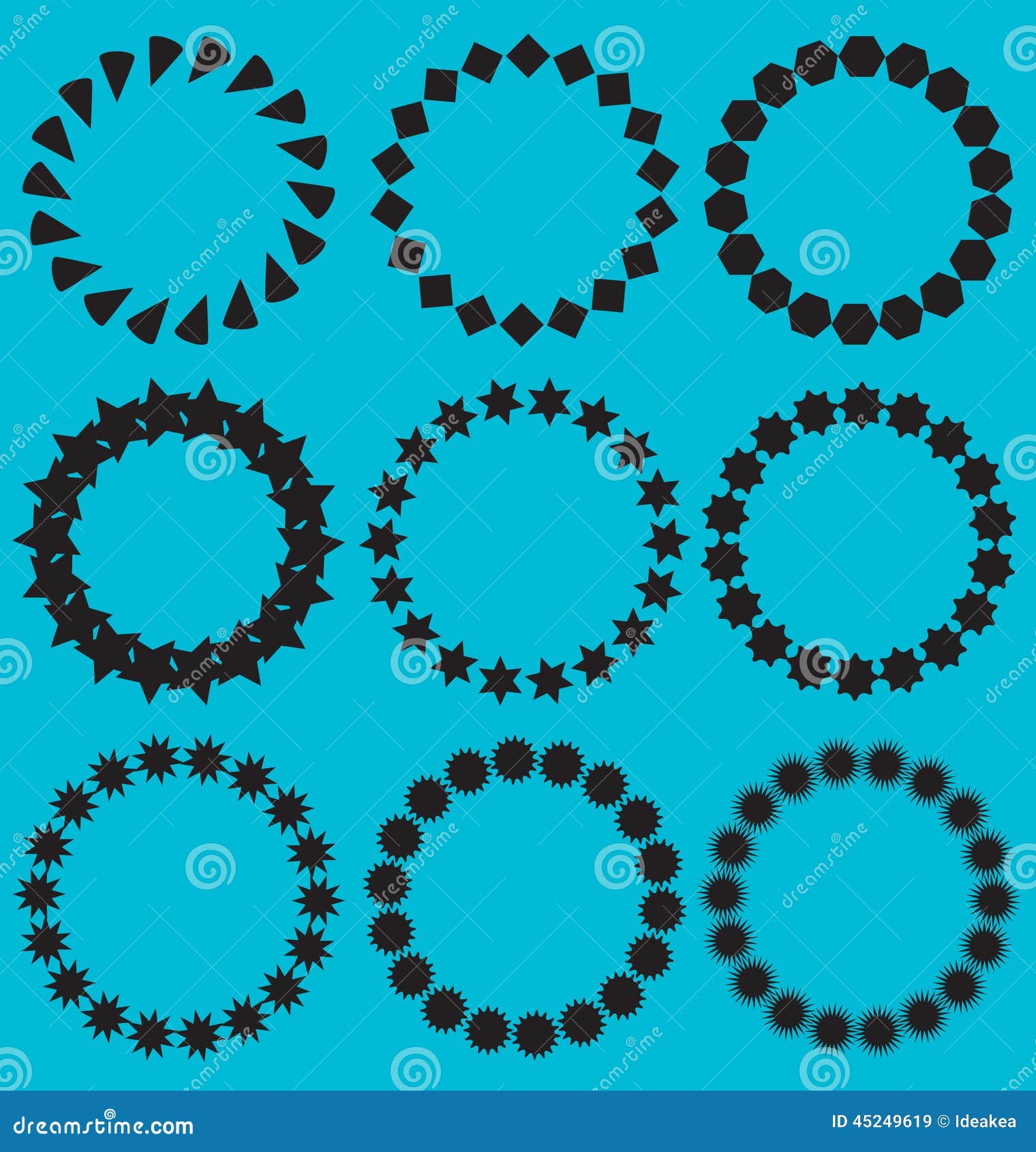 Vector Collection Circle Frames Stock Vector - Illustration of circle ...