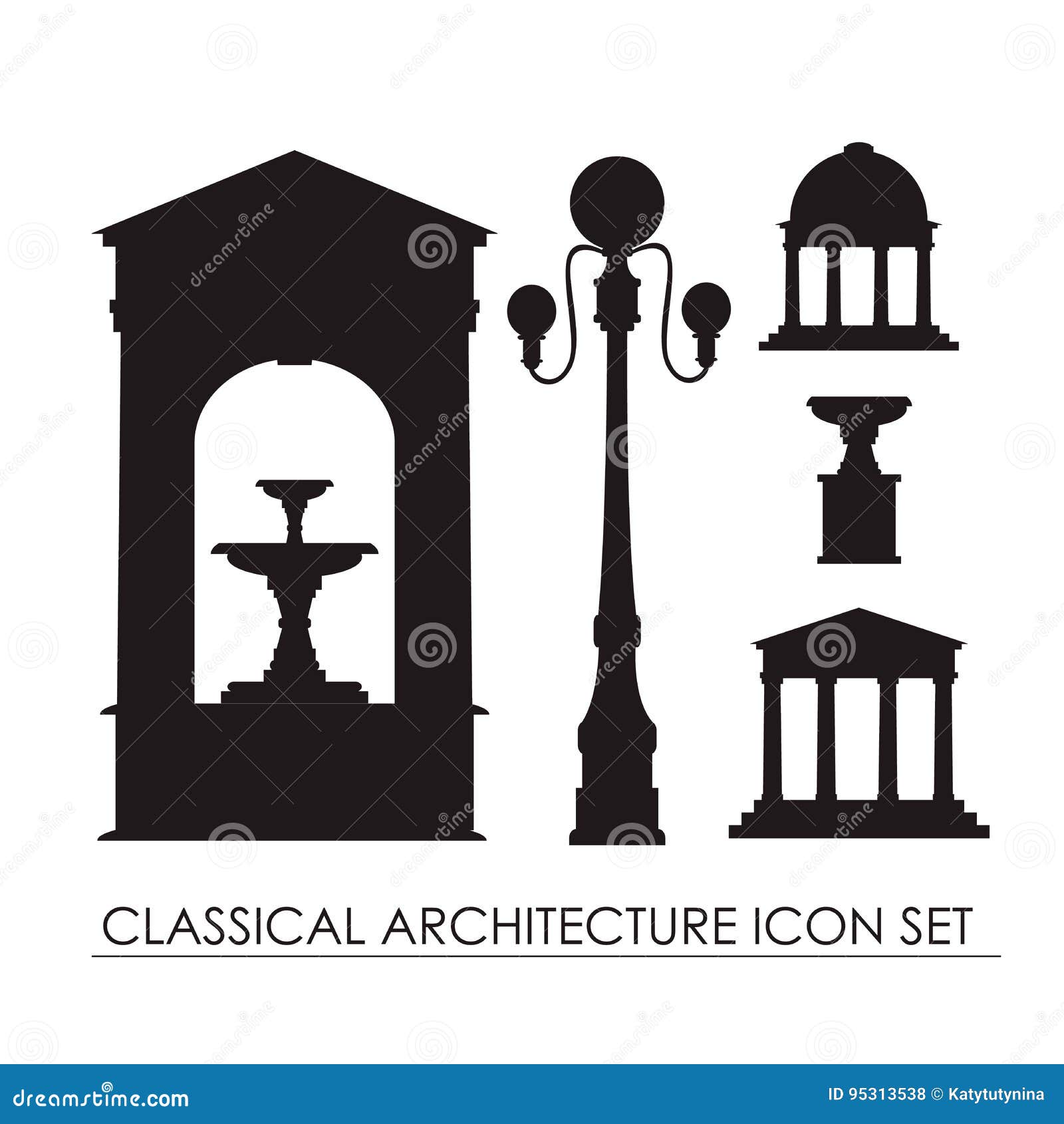 Vector Collection of Classical Small Architectural Forms Stock Vector ...