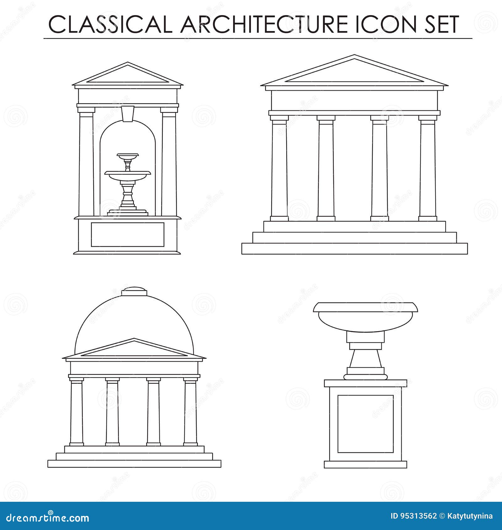 Vector Collection of Classical Small Architectural Forms Stock Vector ...
