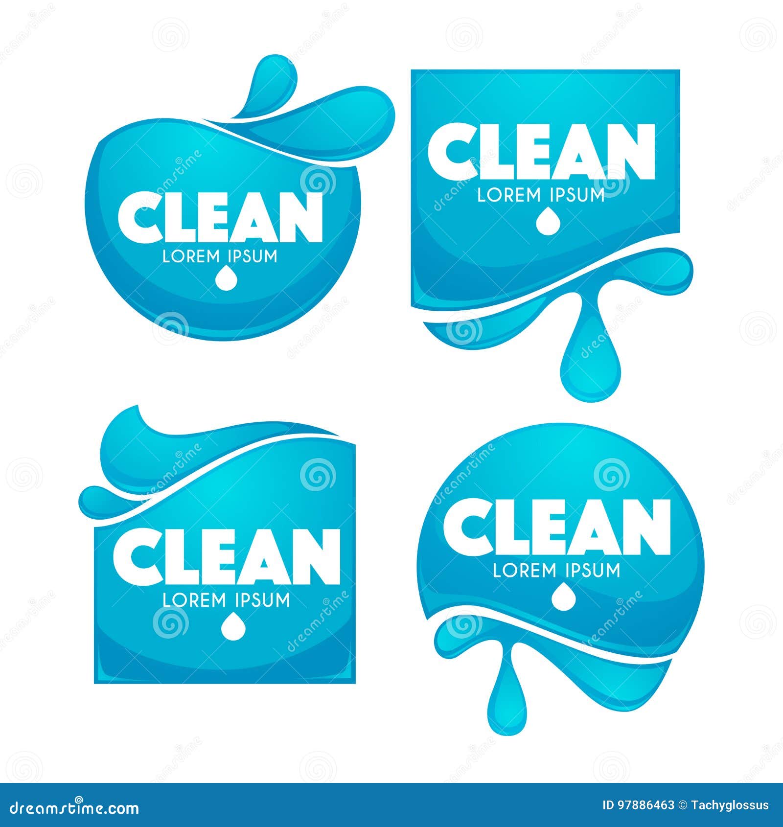 Water Stickers And Green Leaves Symbols Stock Photo | CartoonDealer.com ...