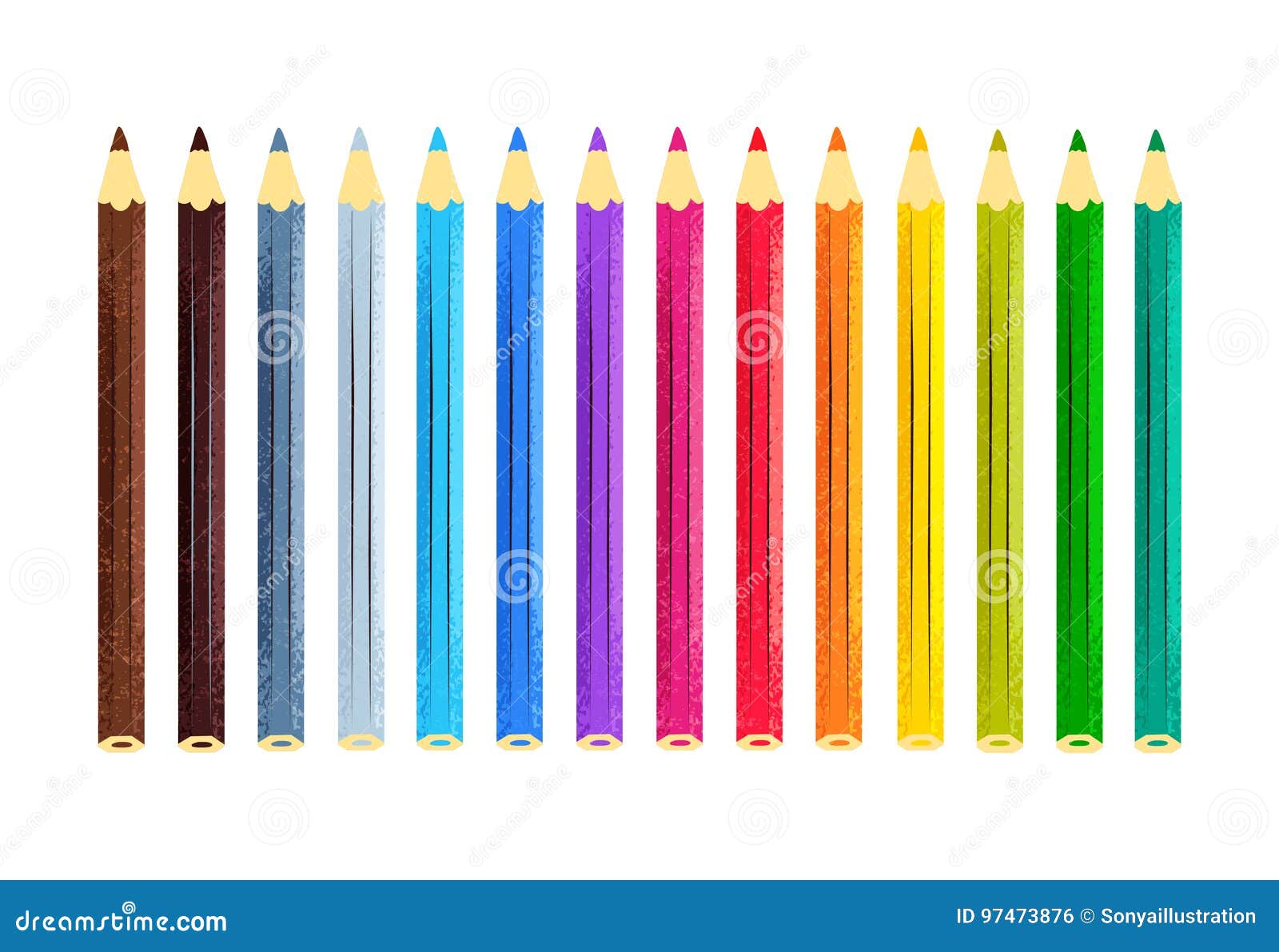 Vector Collection of Color Pencils Stock Vector - Illustration of ...