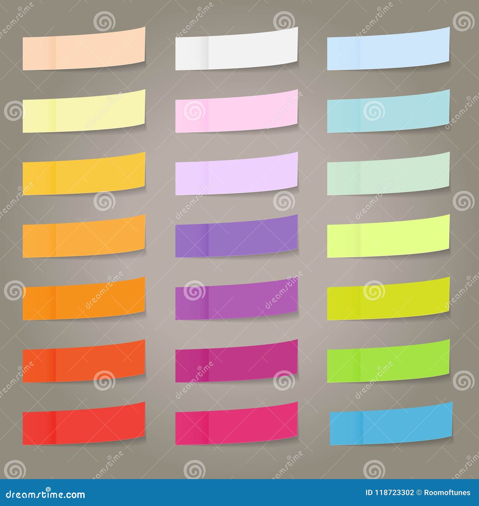 Vector Collection of Colored Sticky Papers for Notes Stock Vector ...