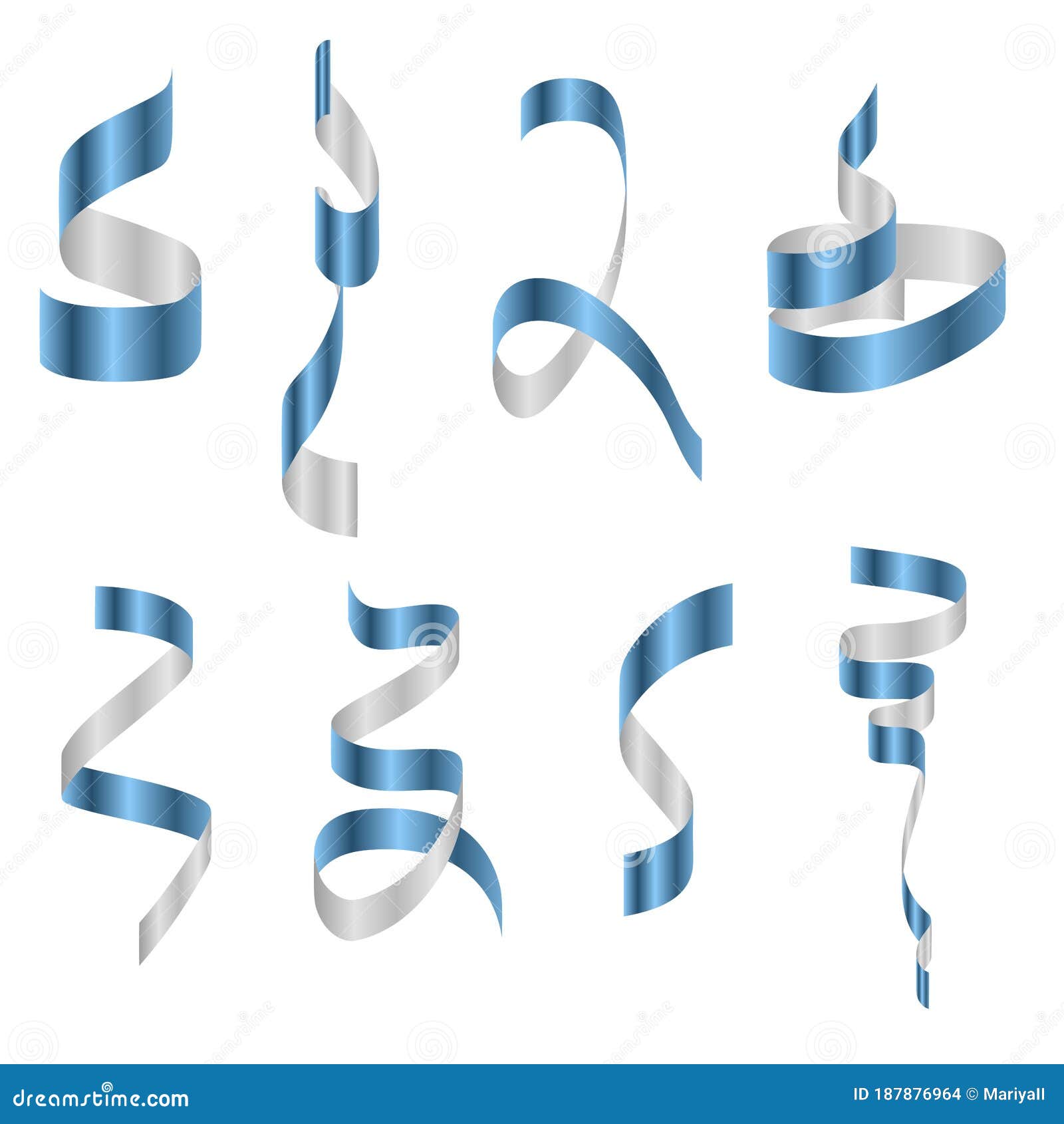 Vector Collection of Confetti Ribbons Stock Vector - Illustration of ...