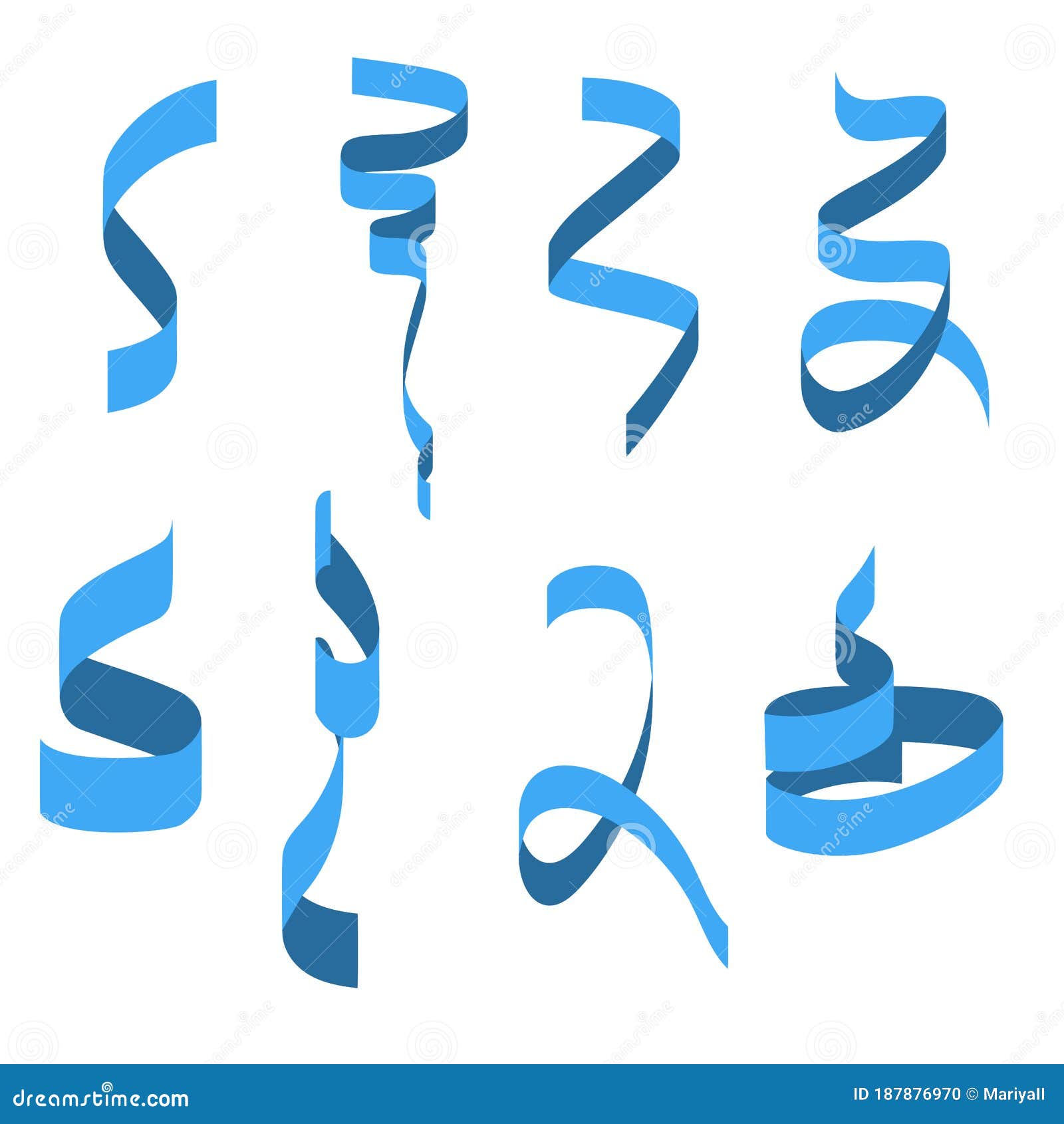 Vector Collection of Confetti Ribbons Stock Vector - Illustration of ...