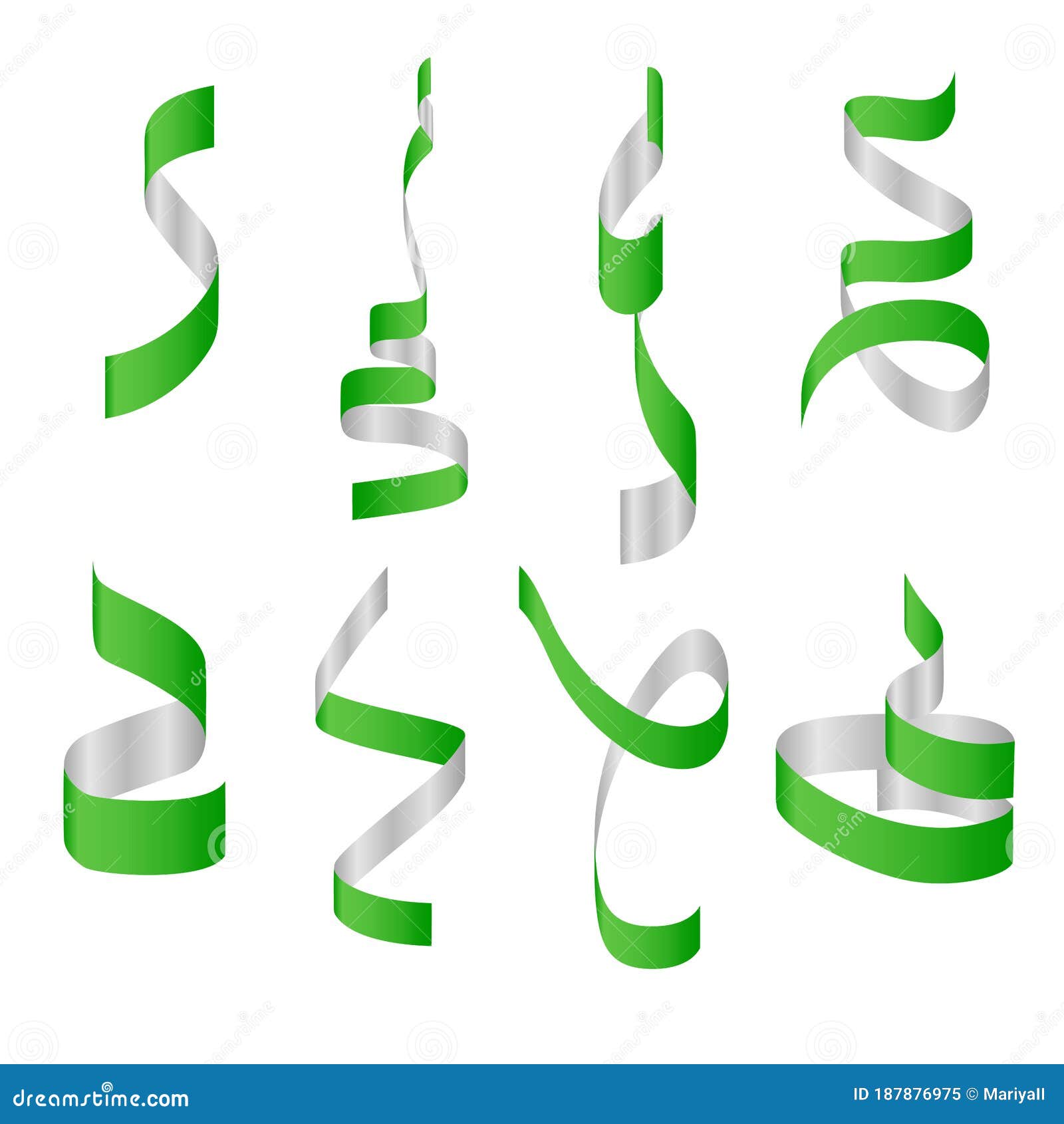 Vector Collection of Confetti Ribbons Stock Vector - Illustration of ...