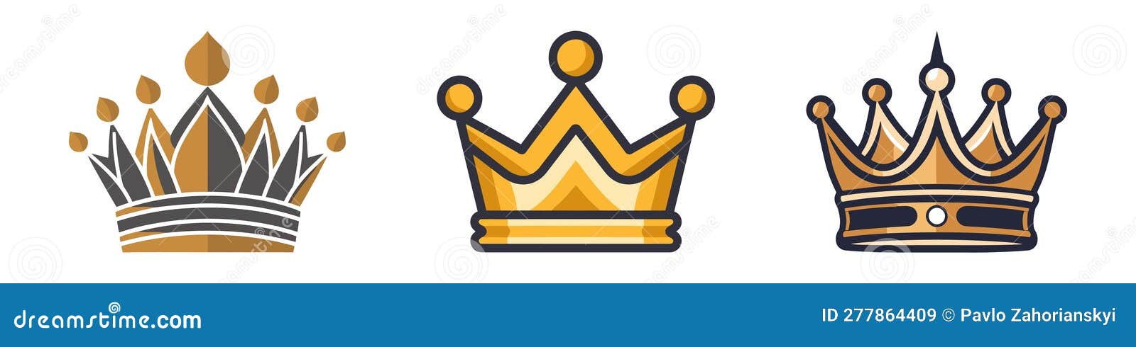 Vector Collection of Creative King and Queen Crowns Symbols or Logo ...