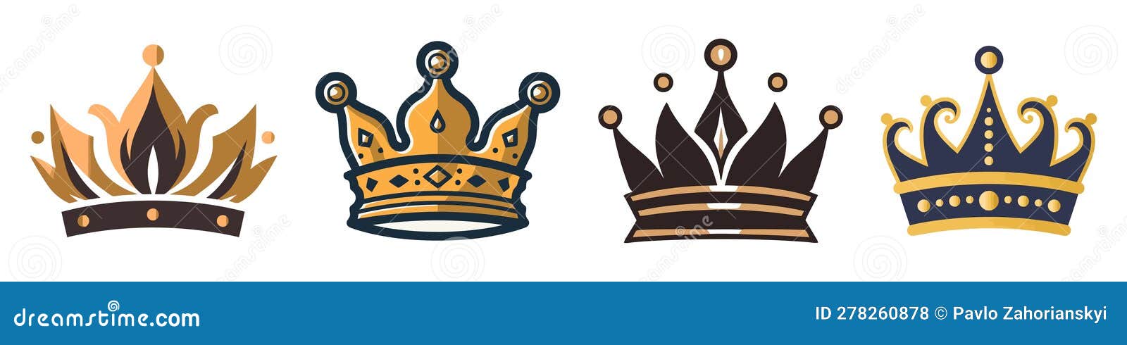 Vector Collection of Creative King and Queen Crowns Symbols or Logo ...