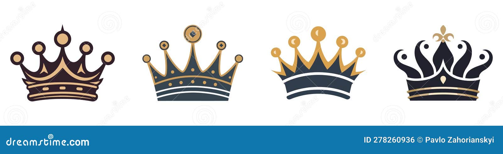 Vector Collection of Creative King and Queen Crowns Symbols or Logo ...
