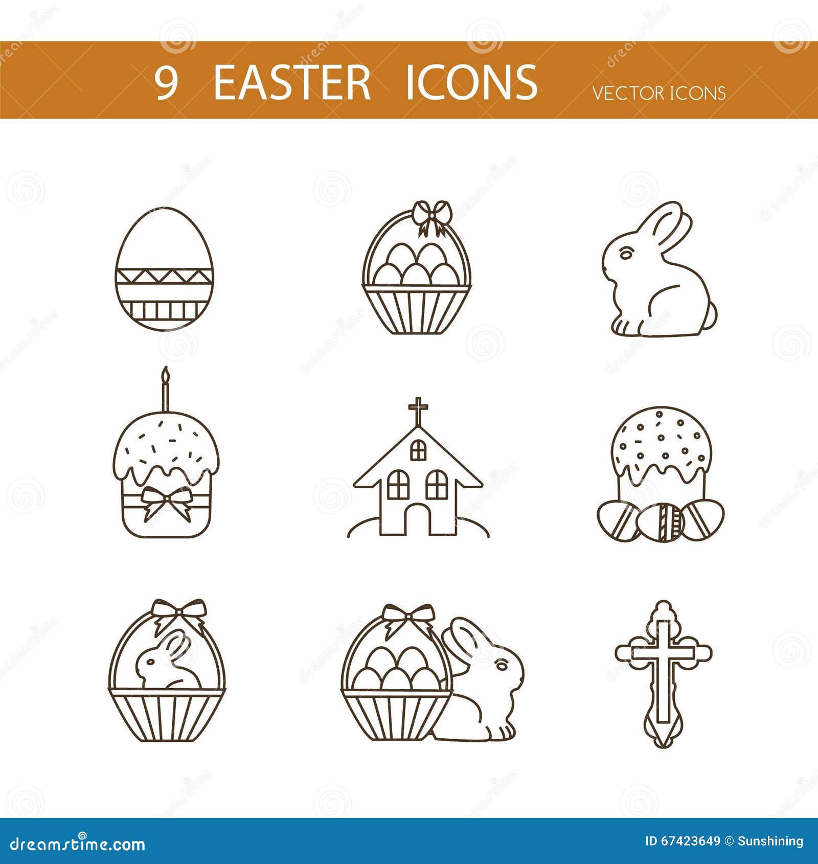 Vector Collection of Cute Easter Icons for Your Card or Invitation ...