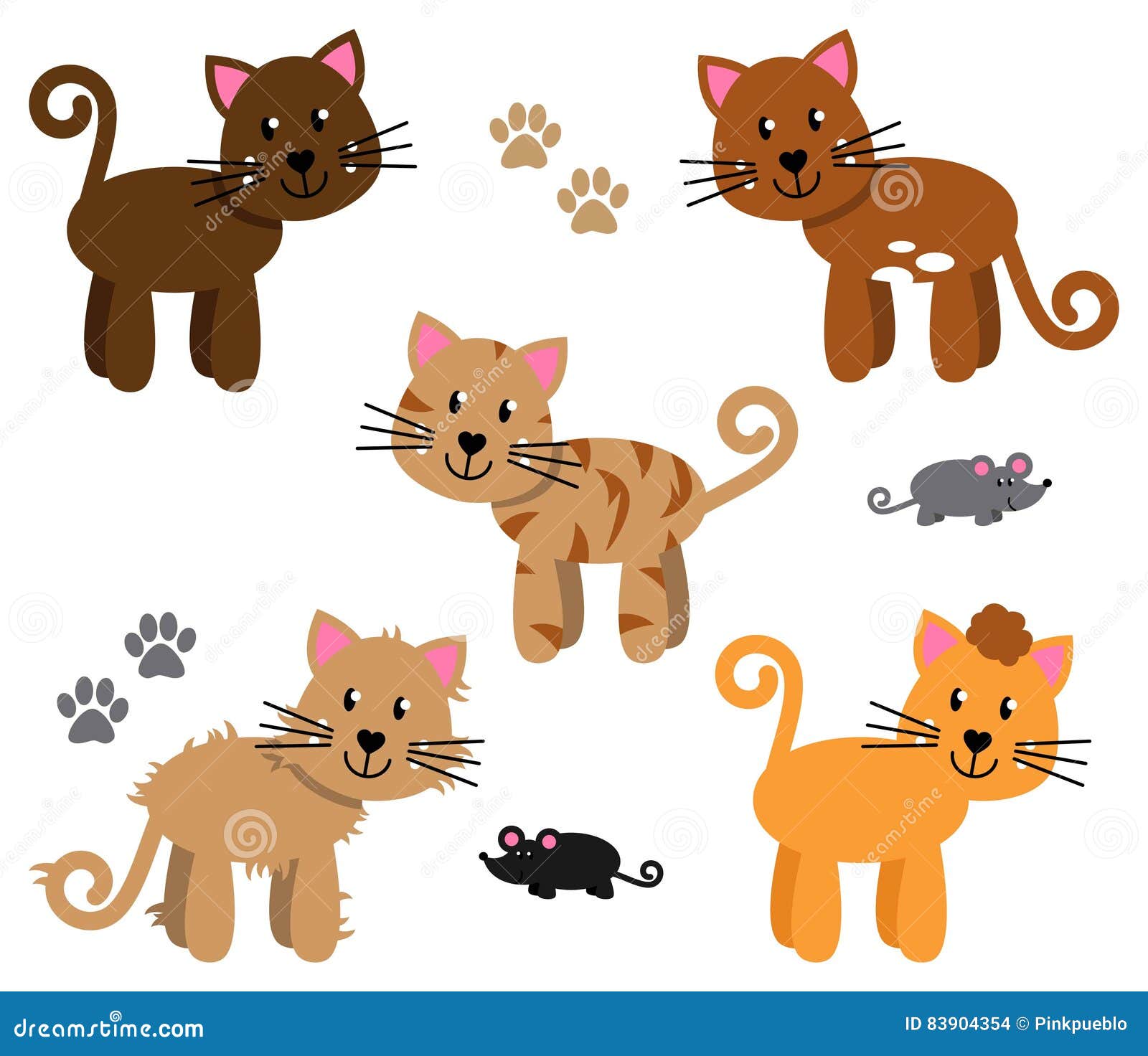 Vector Collection of Cute and Playful Cats Stock Vector - Illustration ...
