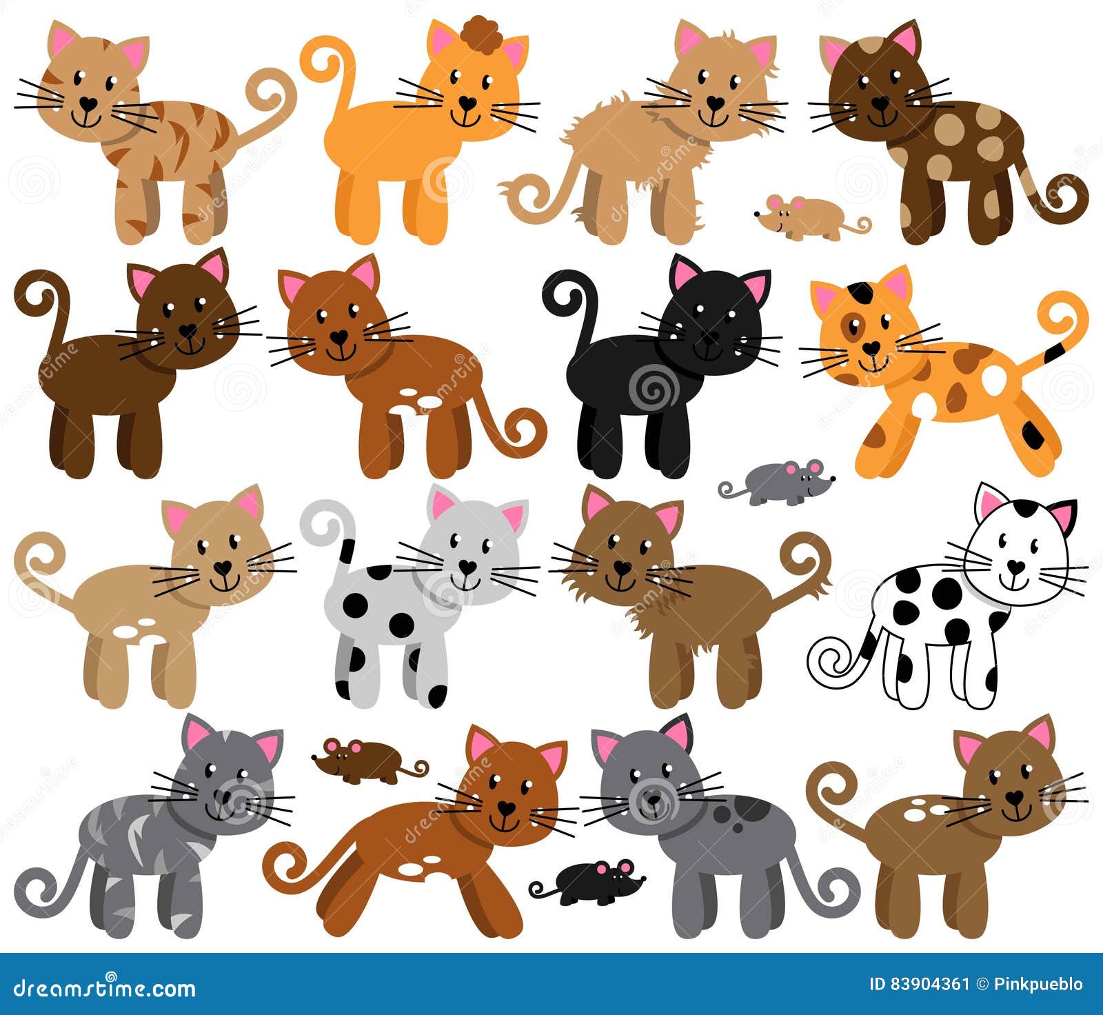 Vector Collection of Cute and Playful Cats Stock Vector - Illustration ...