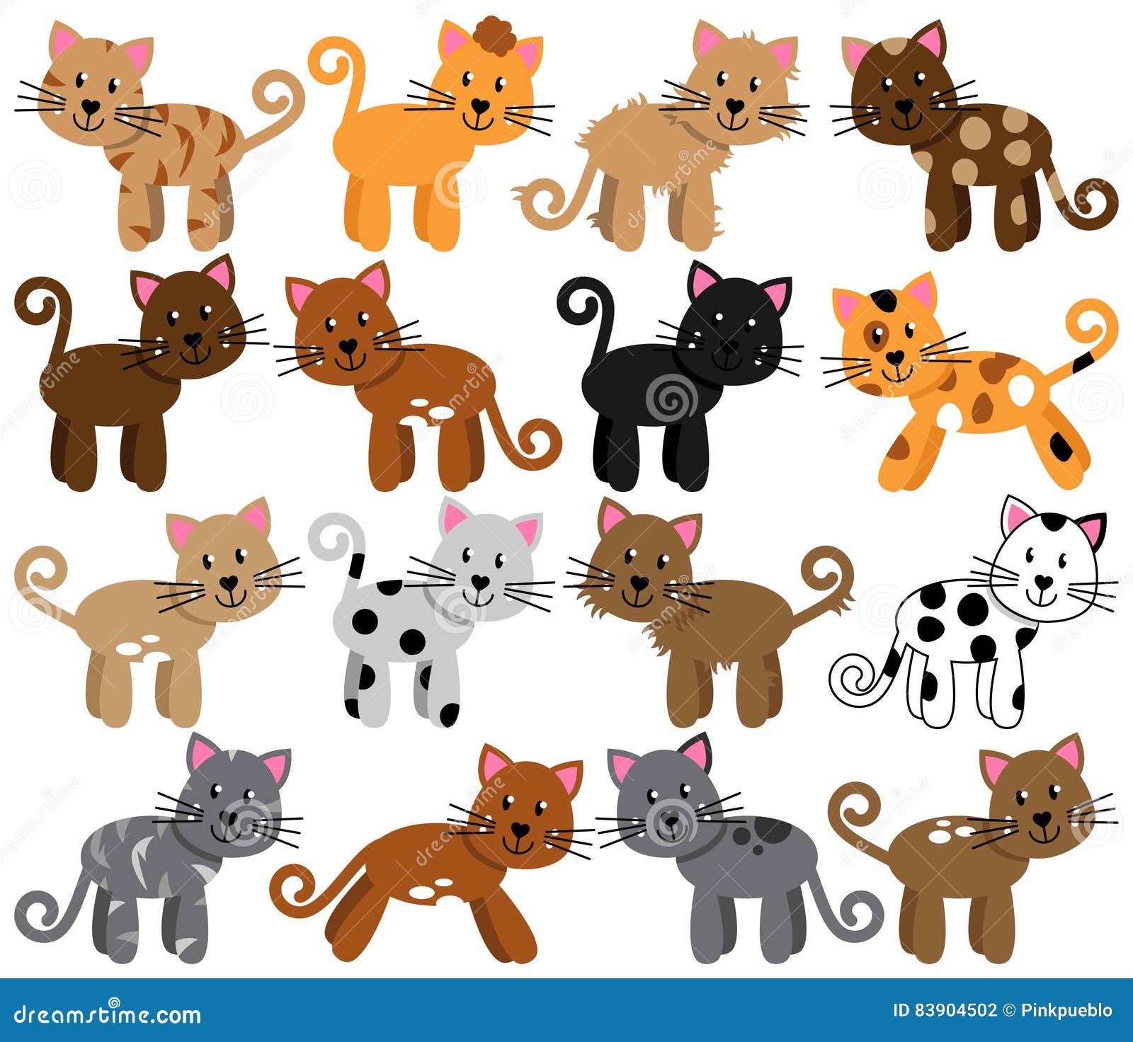 Vector Collection of Cute and Playful Cats Stock Vector - Illustration ...
