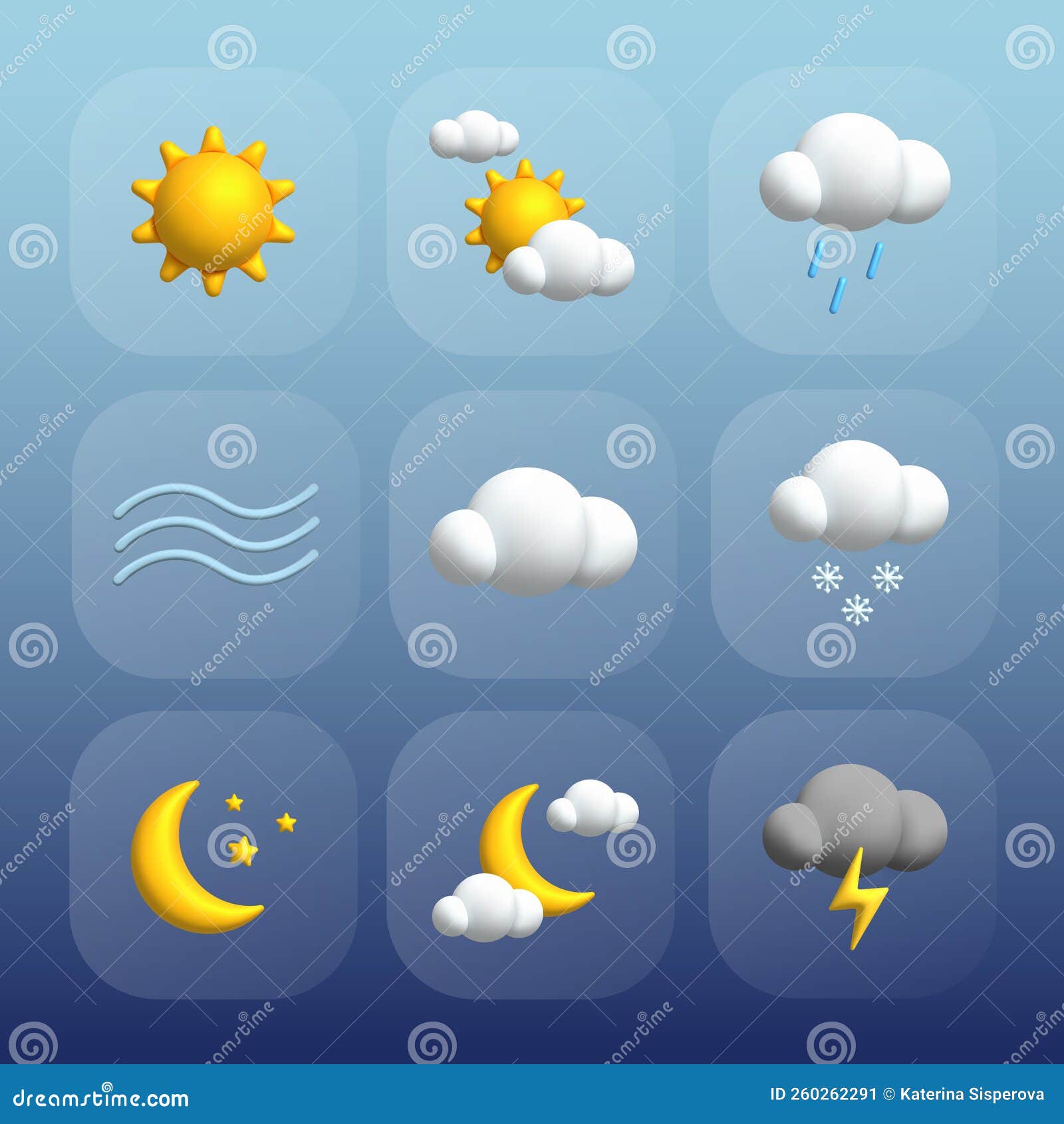 Vector Collection of 3d Style Simple Weather Icons, Meteorology daily ... Vector Collection of 3d Style Simple Weather Icons, Meteorology daily ...