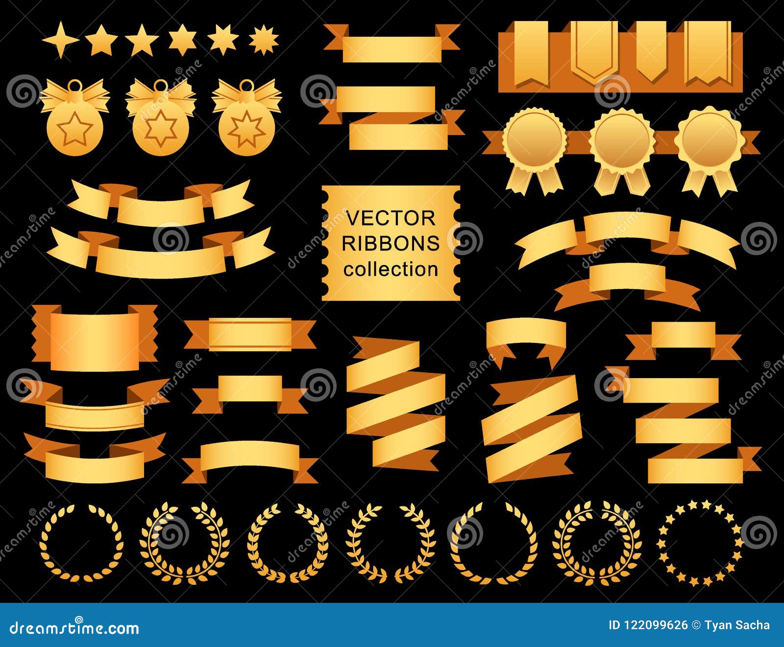 Vector Collection of Decorative Design Elements - Ribbons, Frames ...