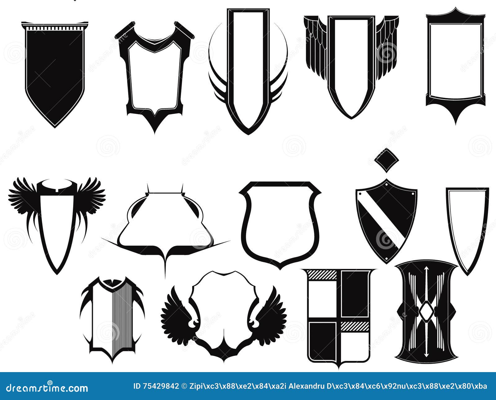 Vector Collection Emblems and Shield Stock Illustration - Illustration ...