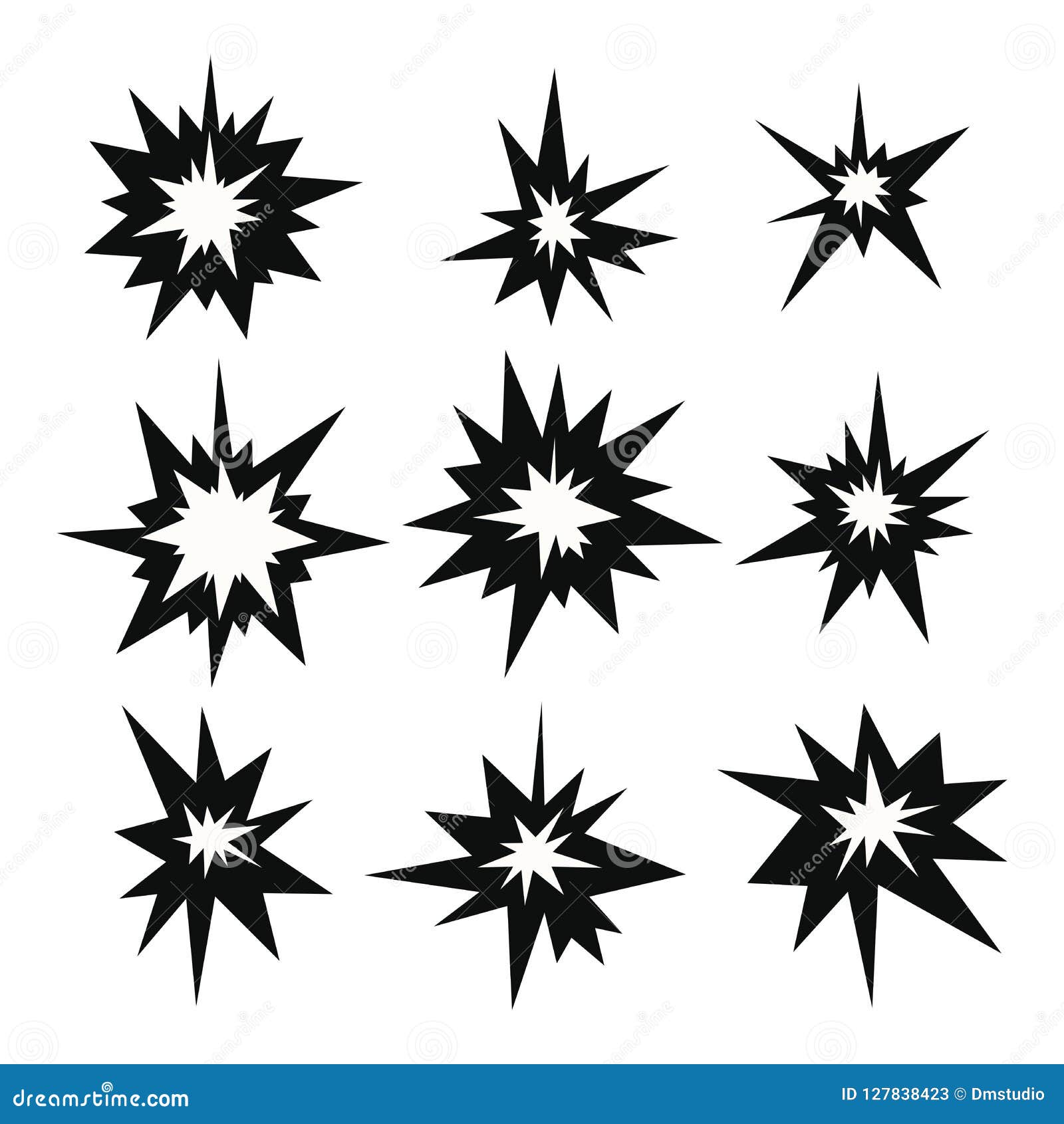 Vector Collection of Explosion Icons Stock Vector - Illustration of ...