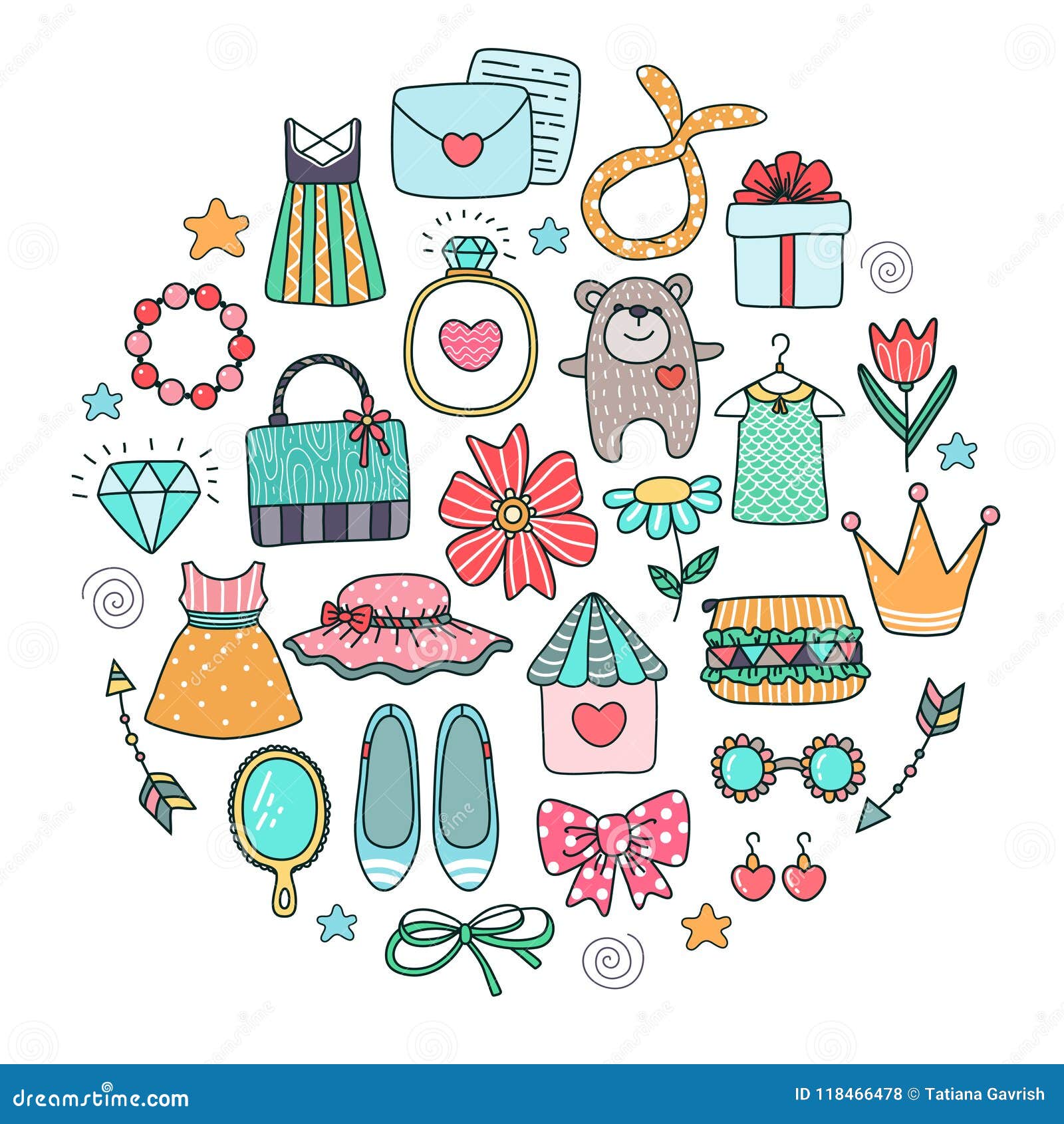 A Set of Elements. Clothes and Accessories. Stock Vector - Illustration ...