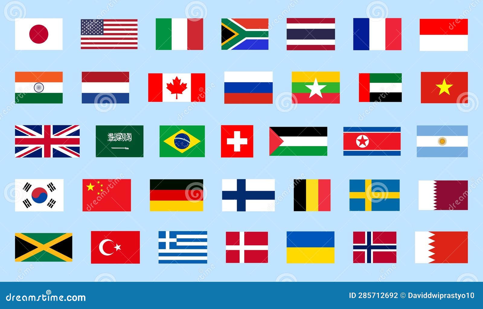 Vector Collection of Flags of Various Countries Stock Illustration ...
