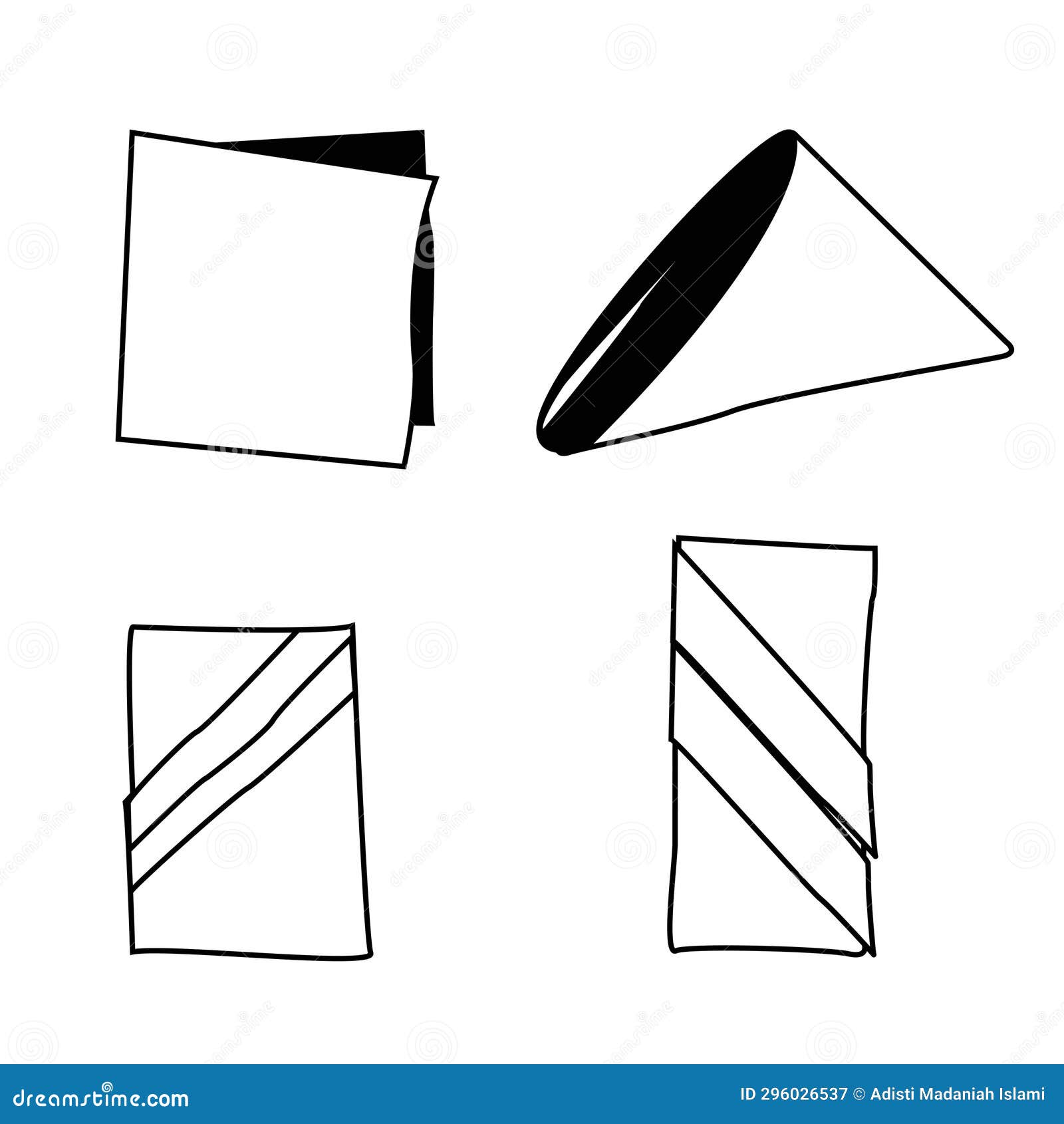 Napkins Vector Collection - Set of Four Stock Illustration ...