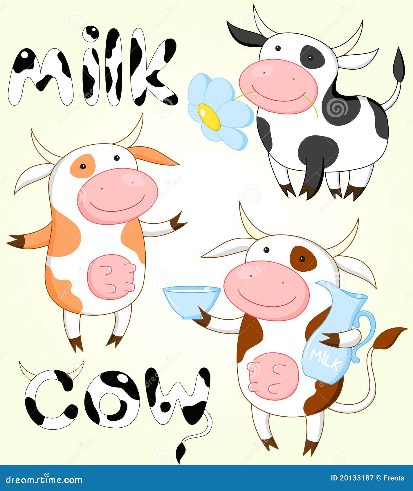 Vector Collection of Funny Cows Stock Vector - Illustration of cattle ...