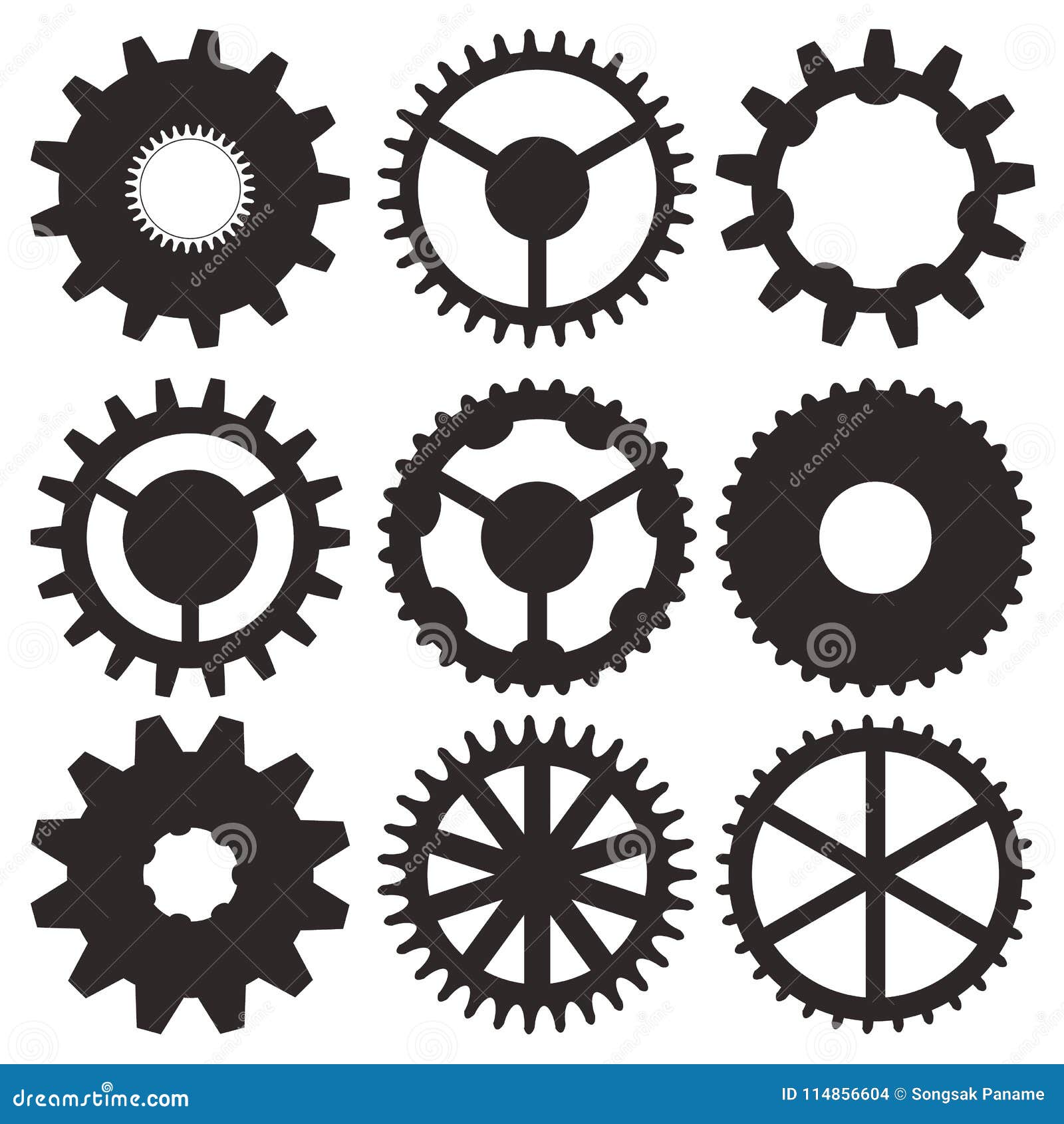 Vector Collection of Gear Wheels Stock Vector - Illustration of gear ...