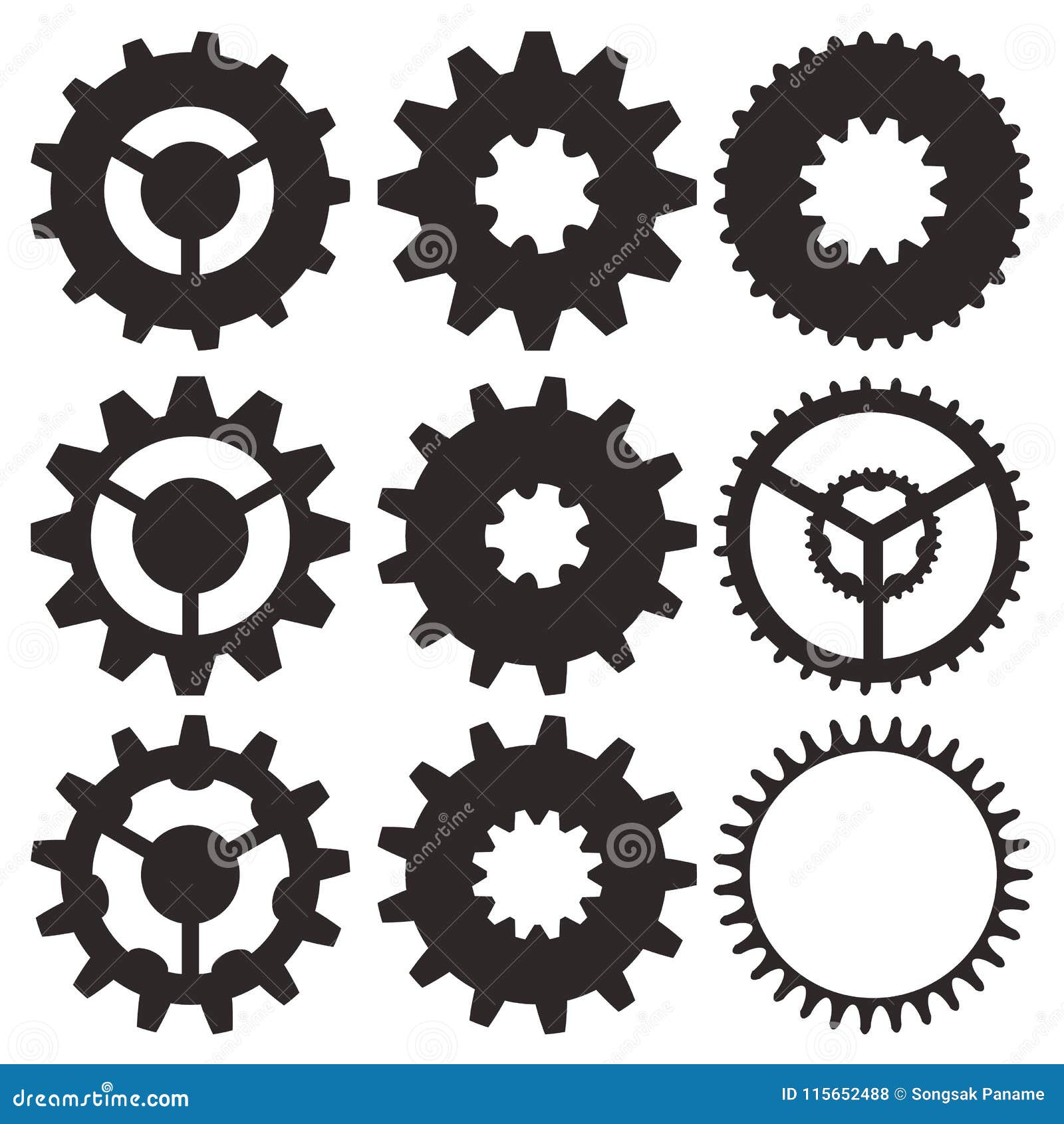 Vector Collection of Gear Wheels Stock Vector - Illustration of ...