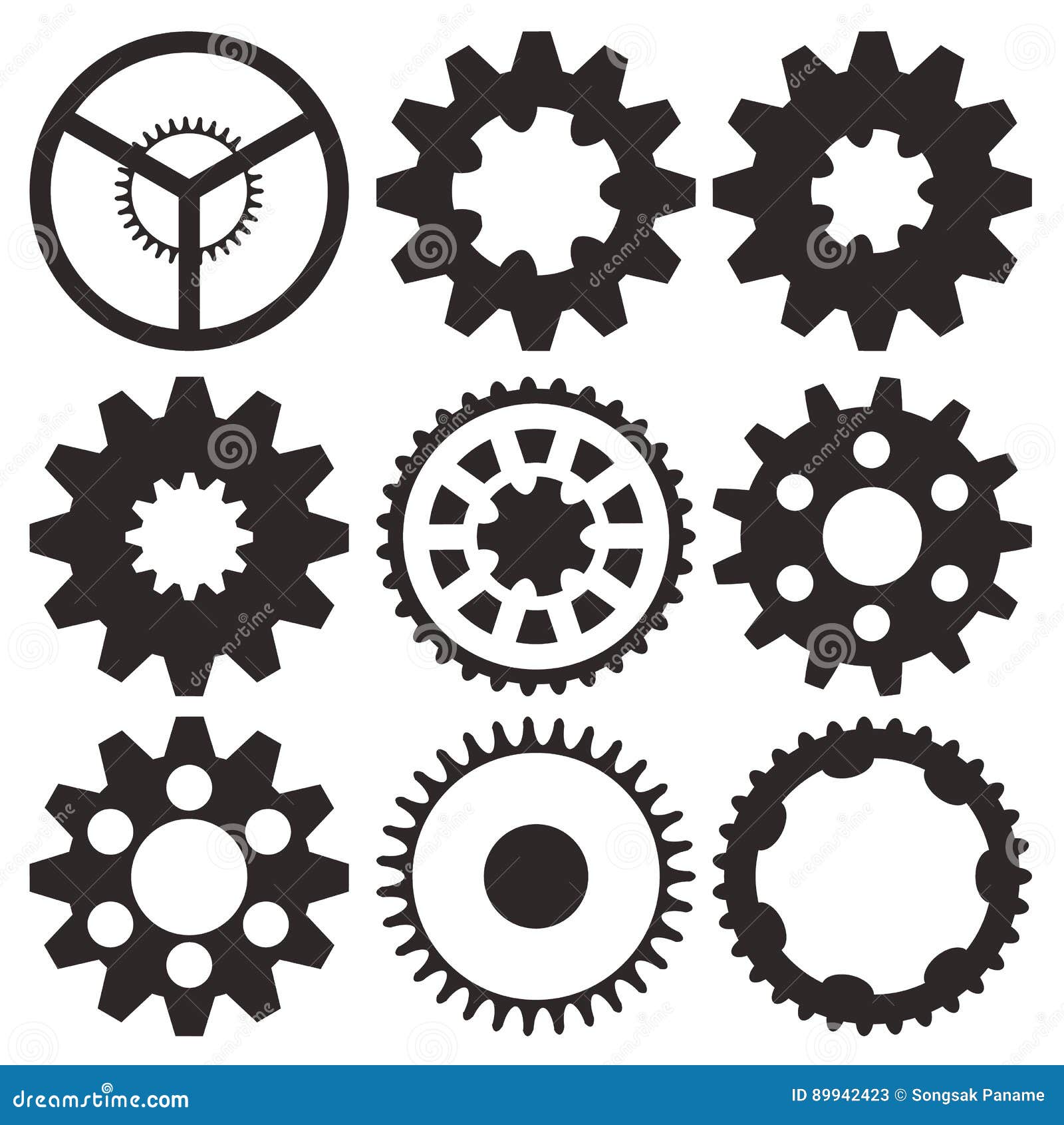Vector Collection of Gear Wheels Stock Illustration - Illustration of ...