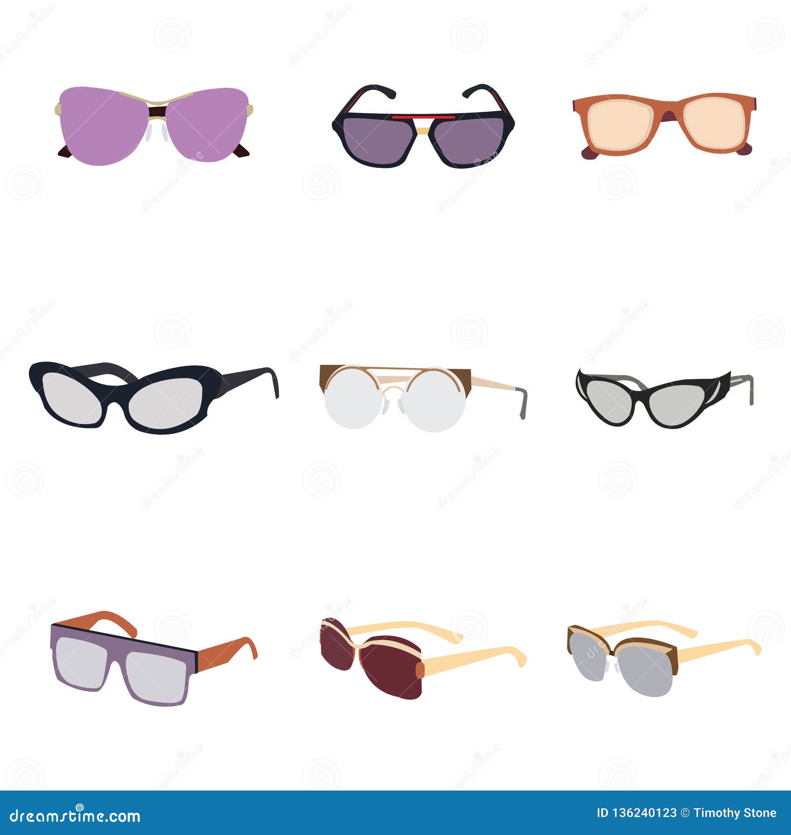Vector Set of a Variety of Eyewear Designs Stock Vector - Illustration ...