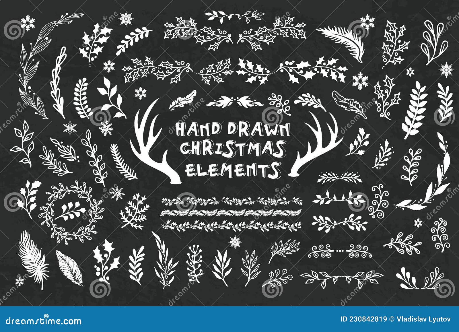 Vector Collection Hand Drawn Design Elements Stock Vector ...